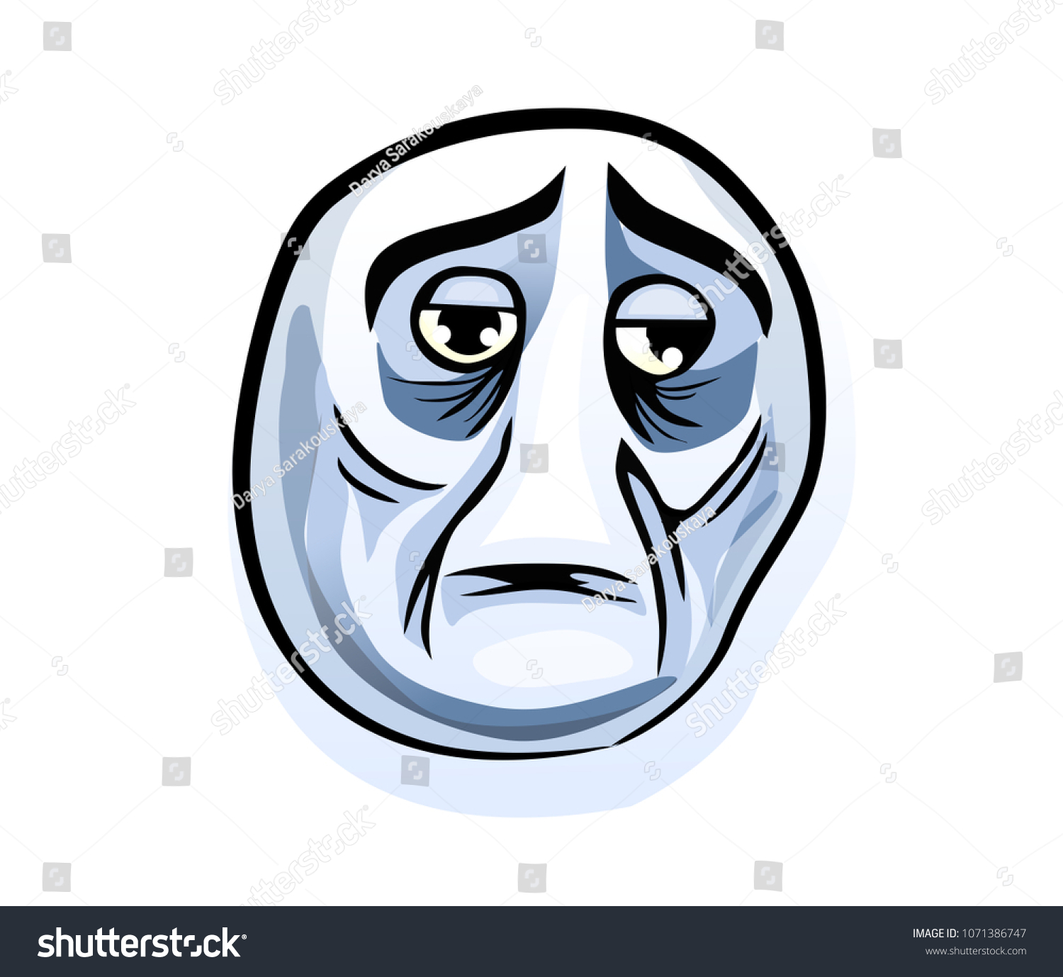 Sad Internet Meme Face Stock Vector (Royalty Free) 1071386747 ...