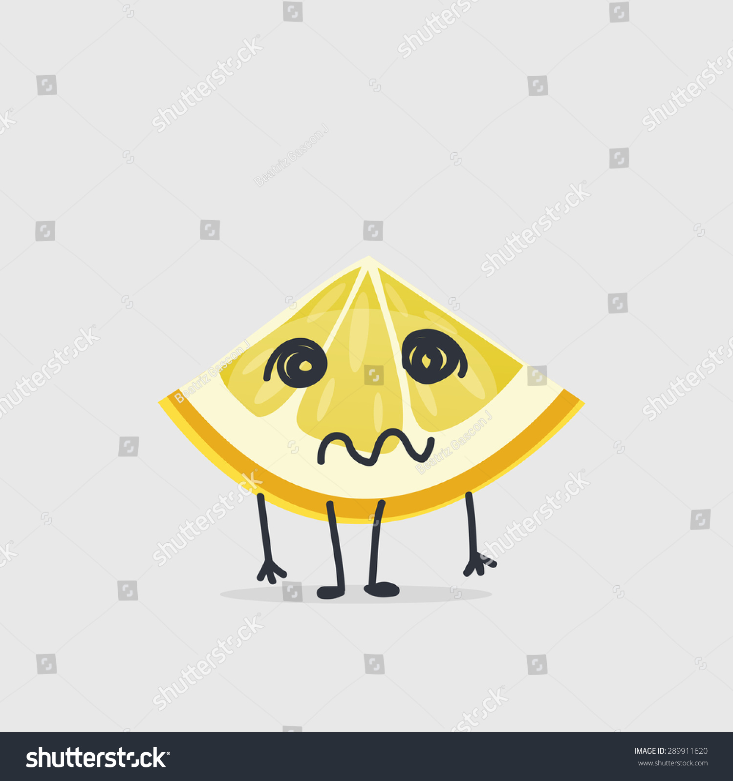 Sad Lemon Character: เวกเตอร์สต็อก (ปลอดค่าลิขสิทธิ์) 289911620