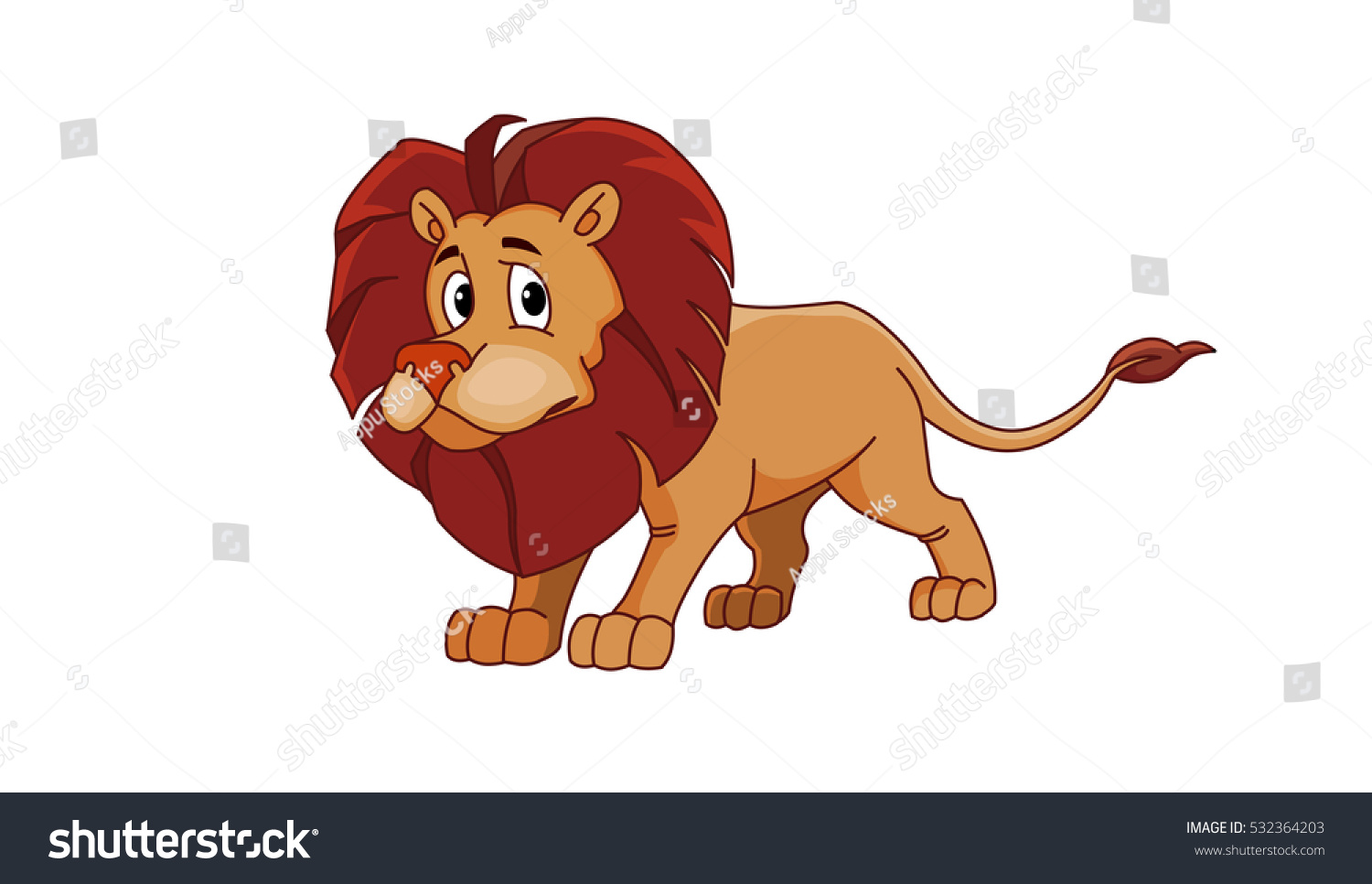 Sad Lion Cartoon Vector Image Stock Vector (Royalty Free) 532364203