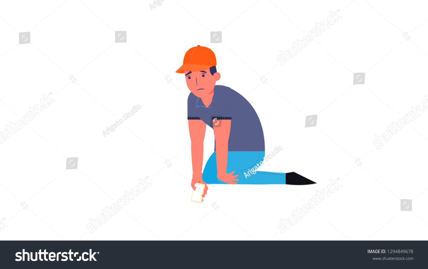 Sad Man Isolated Vector Illustration Stock Vector (Royalty Free ...