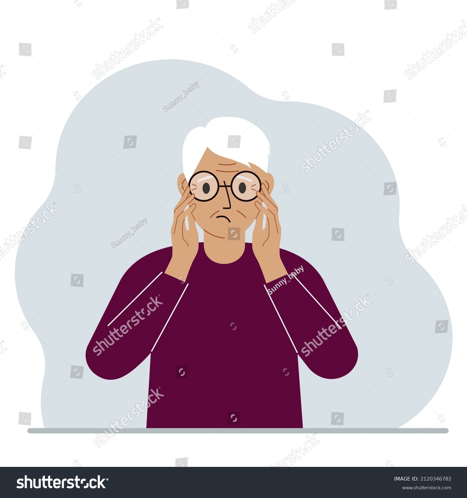 Sad Man Glasses Vision Problem Concept Stock Vector (Royalty Free ...