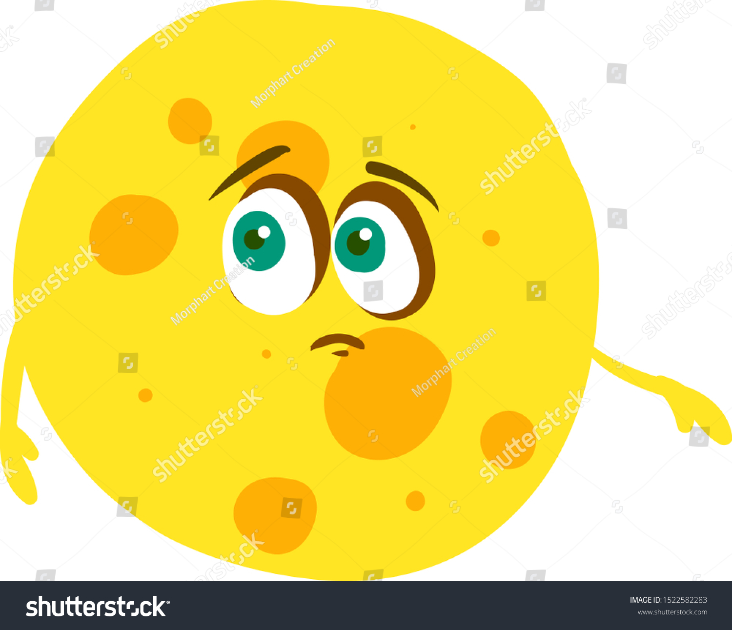 Sad Moon Illustration Vector On White Stock Vector (Royalty Free ...