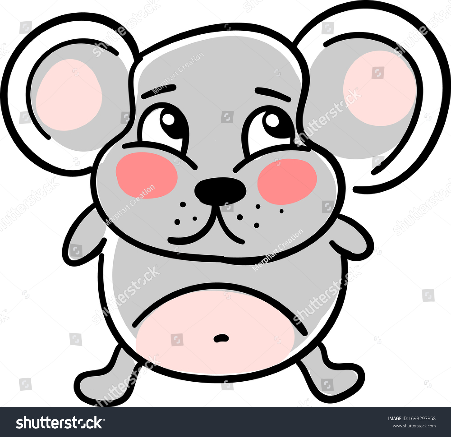 Sad Mouse Illustration Vector On White Stock Vector (Royalty Free ...