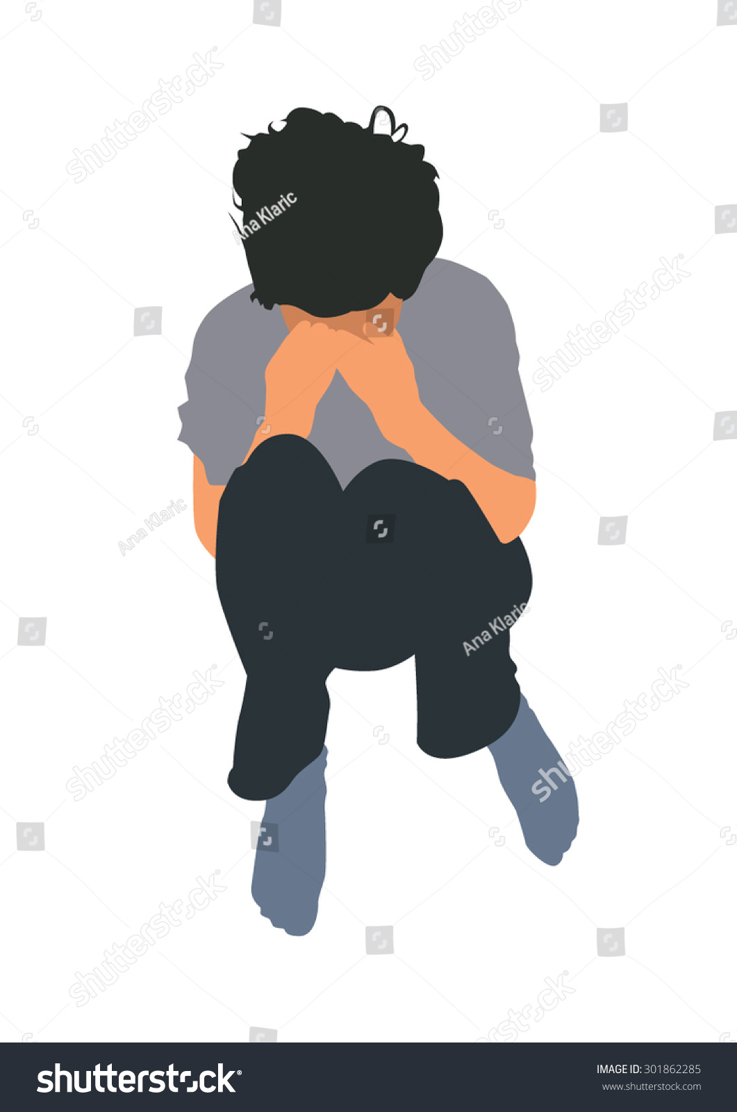 Sad Person Stock Vector (Royalty Free) 301862285 | Shutterstock