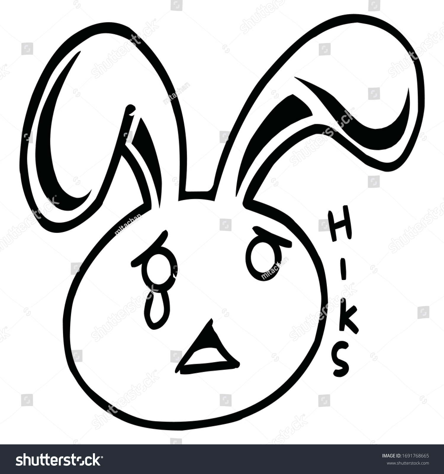 Sad Rabbit Emoticon Vector Form 库存矢量图（免版税）1691768665 | Shutterstock