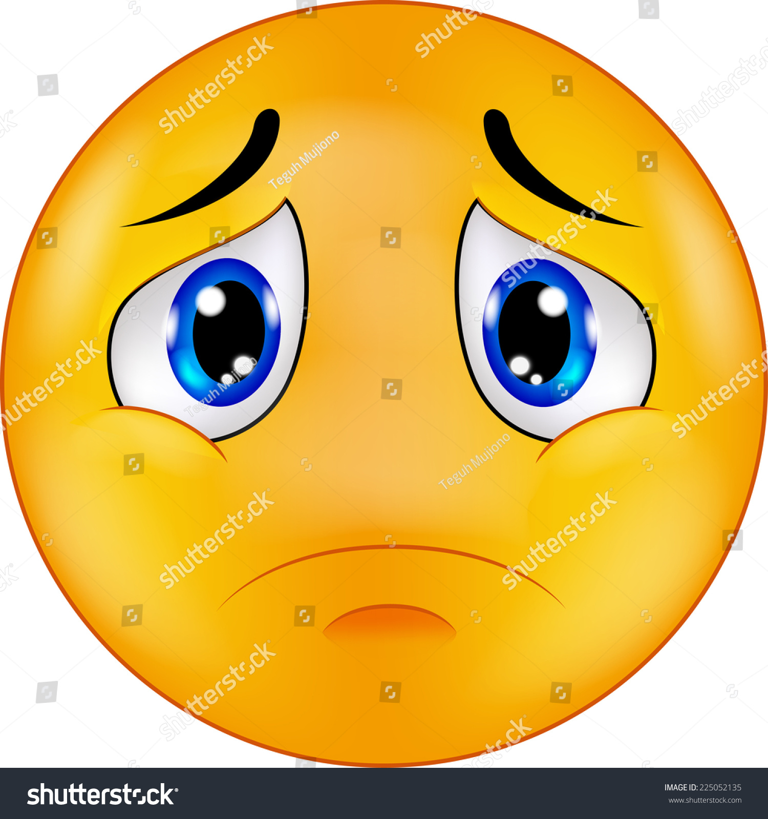 Sad Smiley Emoticon: immagine vettoriale stock (royalty free) 225052135 ...