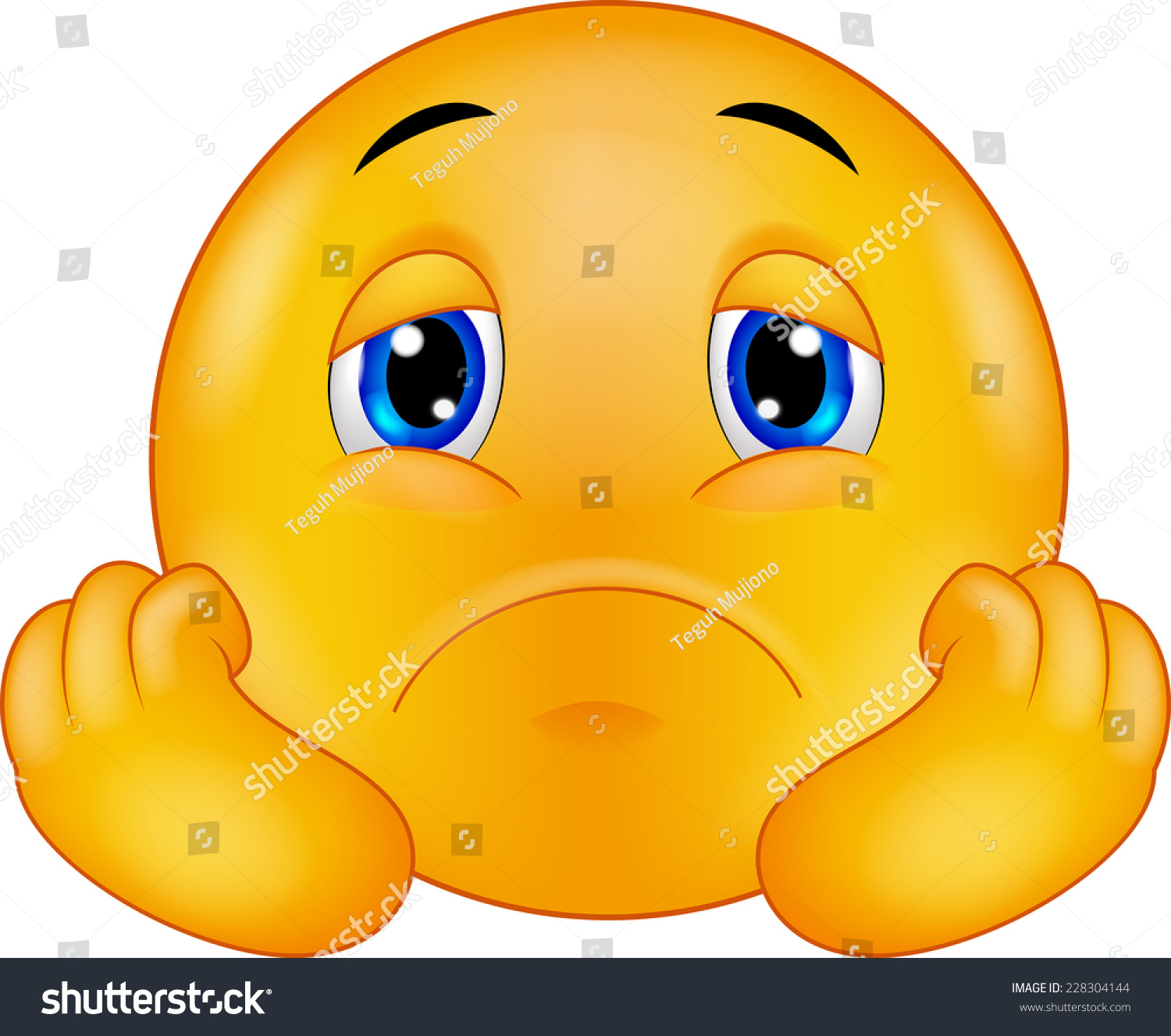 Vektor Stok Sad Smiley Emoticon (Tanpa Royalti) 228304144 | Shutterstock