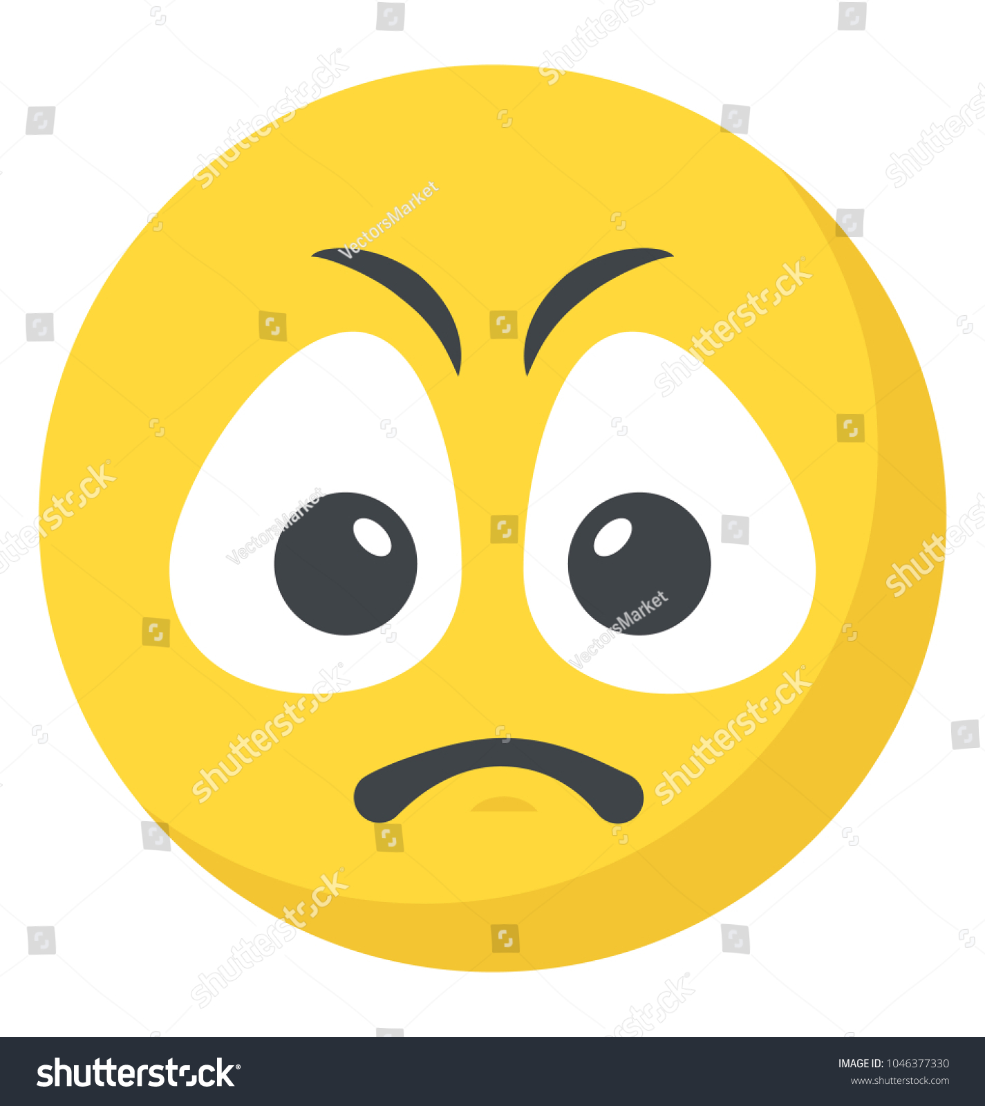 Sad Smiley Face Depressed Concept Stock Vector (Royalty Free) 1046377330