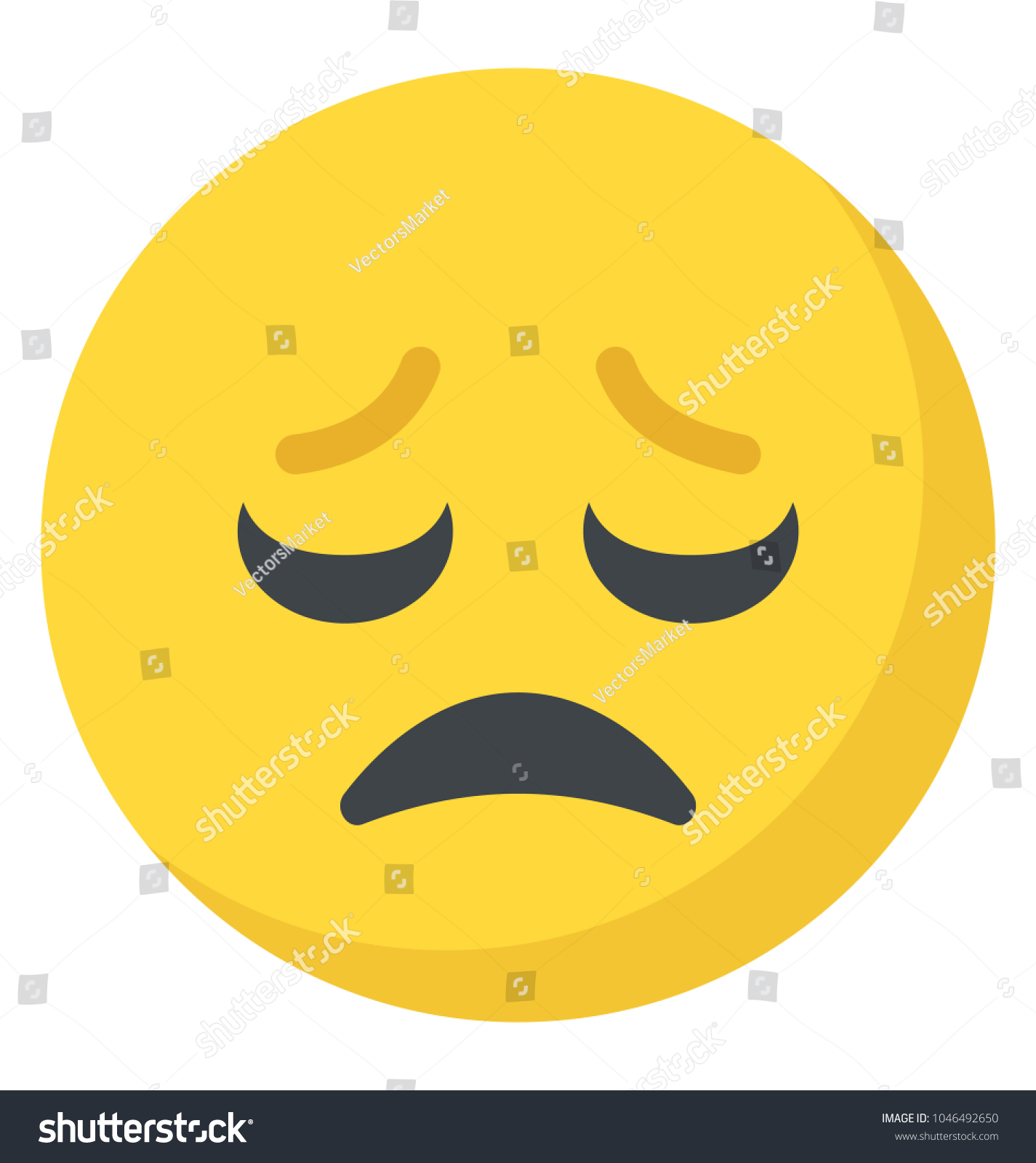 Sad Smiley Face Disappointed Concept Stock Vector (Royalty Free) 1046492650