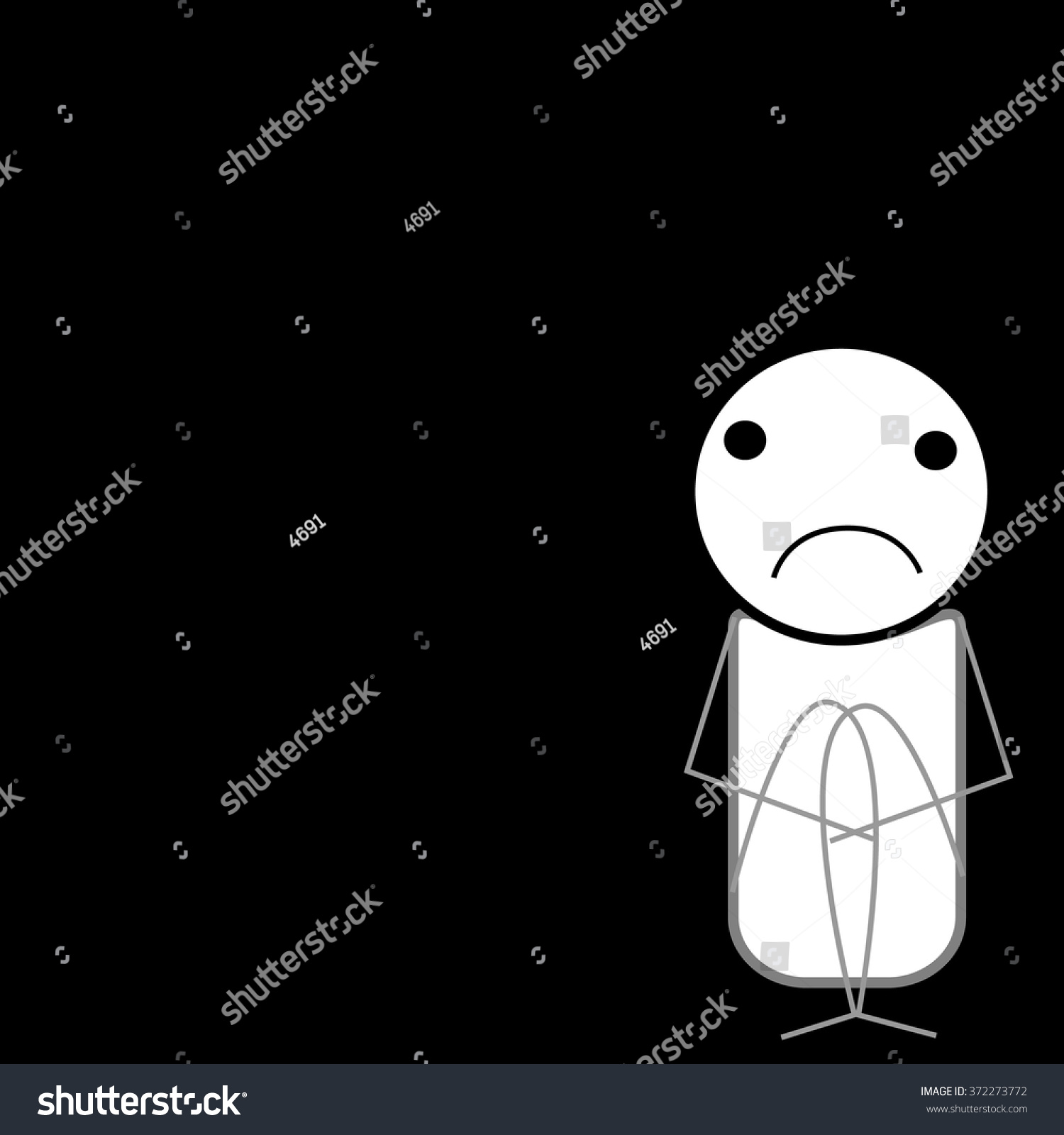 Sad Stick Figure Stock Vector (Royalty Free) 372273772 - Shutterstock