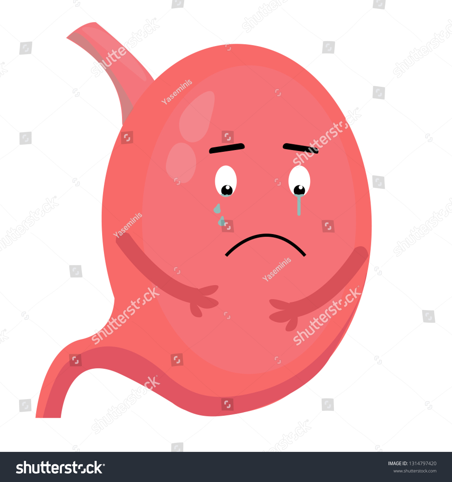 Sad Stomach Vector: เวกเตอร์สต็อก (ปลอดค่าลิขสิทธิ์) 1314797420 ...