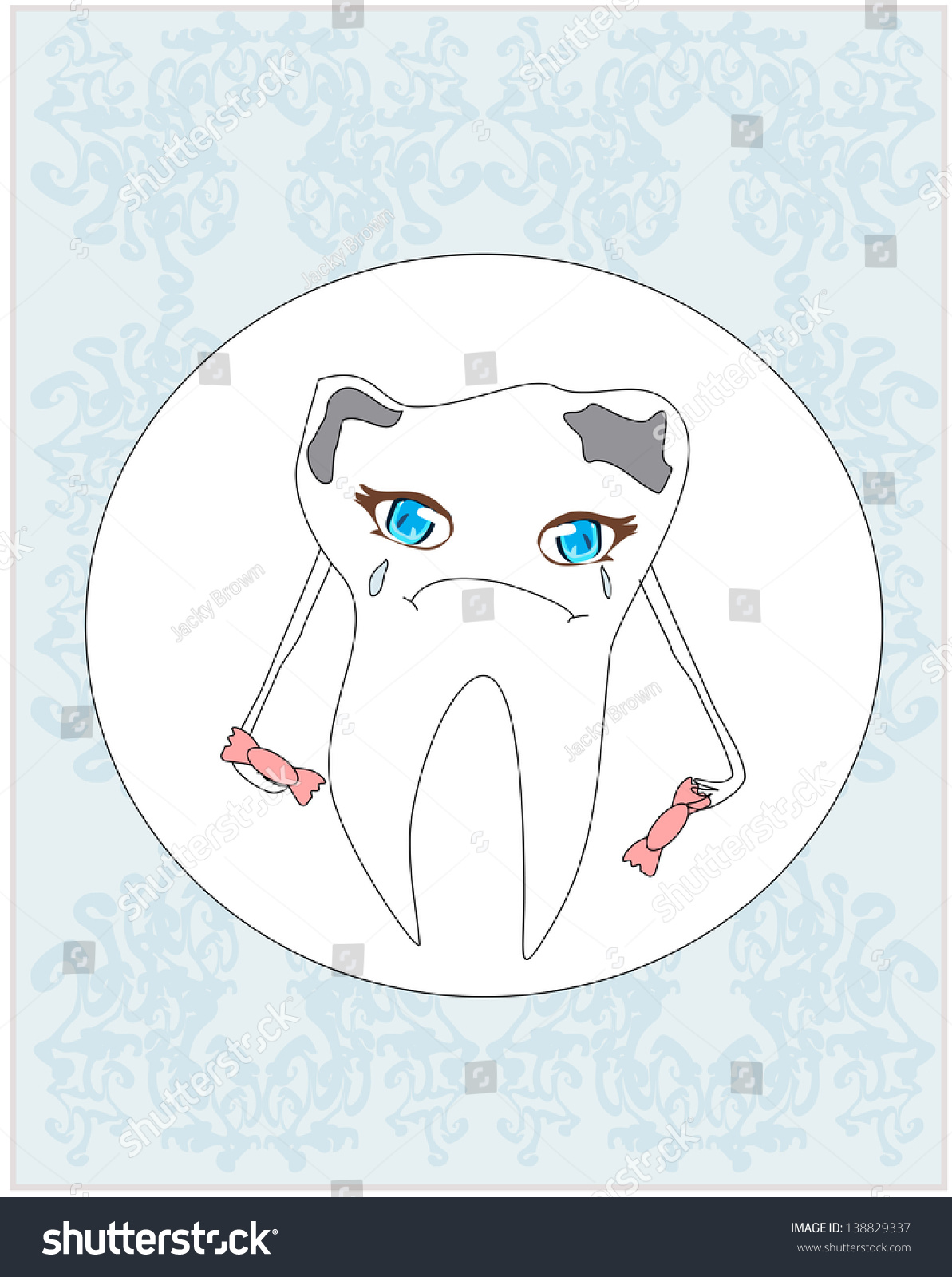 Sad Tooth Cartoon Stock Vector (Royalty Free) 138829337