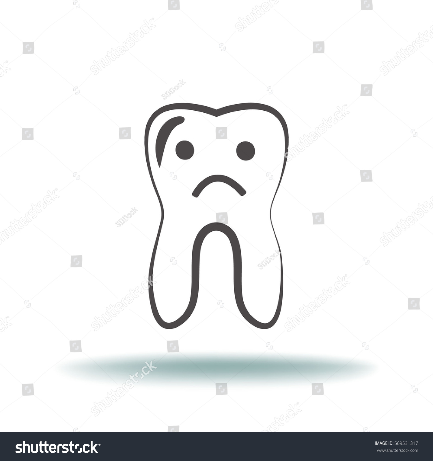 Sad Tooth Icon Stock Vector (Royalty Free) 569531317 | Shutterstock