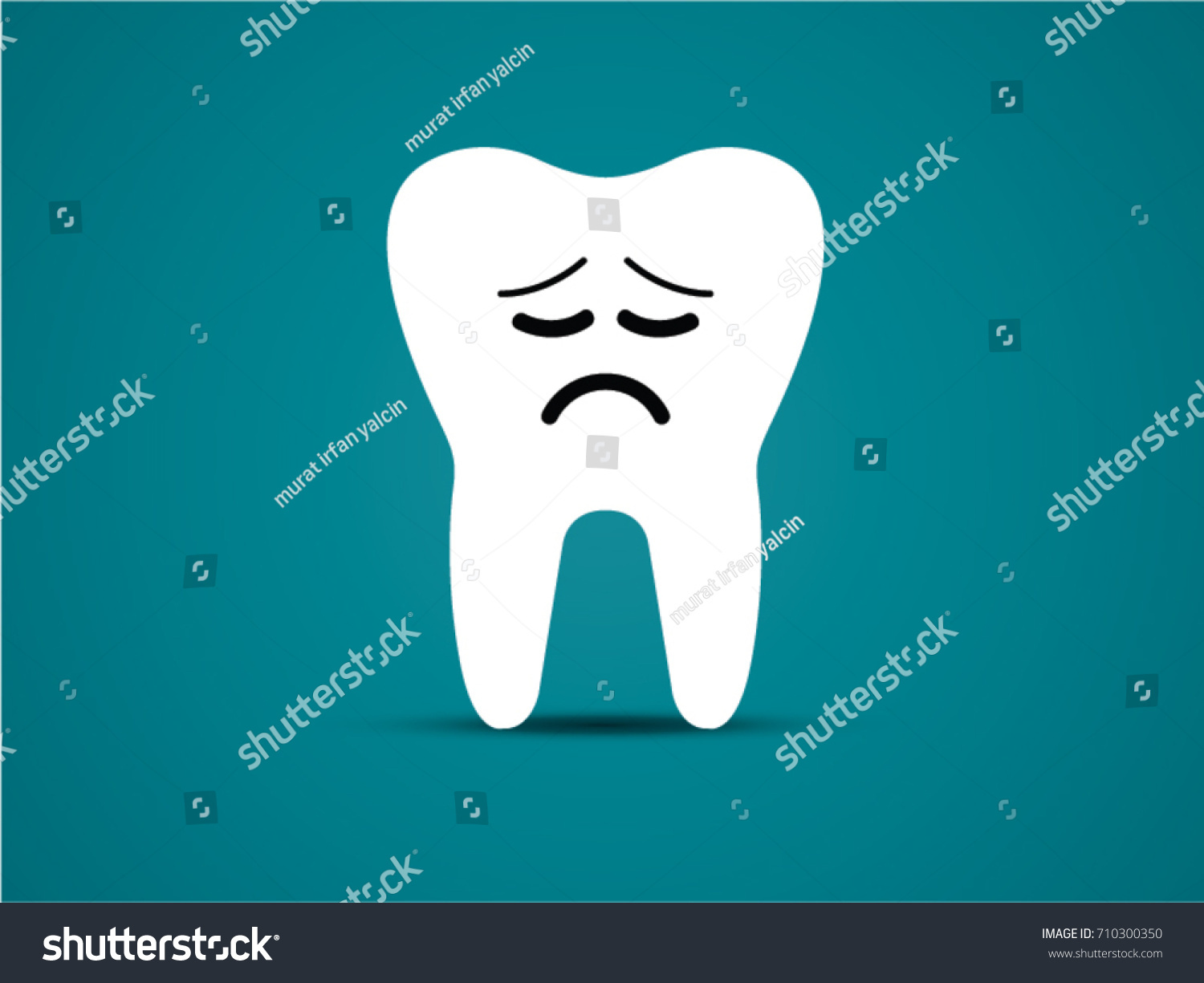 Sad Tooth Vector Drawing Stock Vector (Royalty Free) 710300350