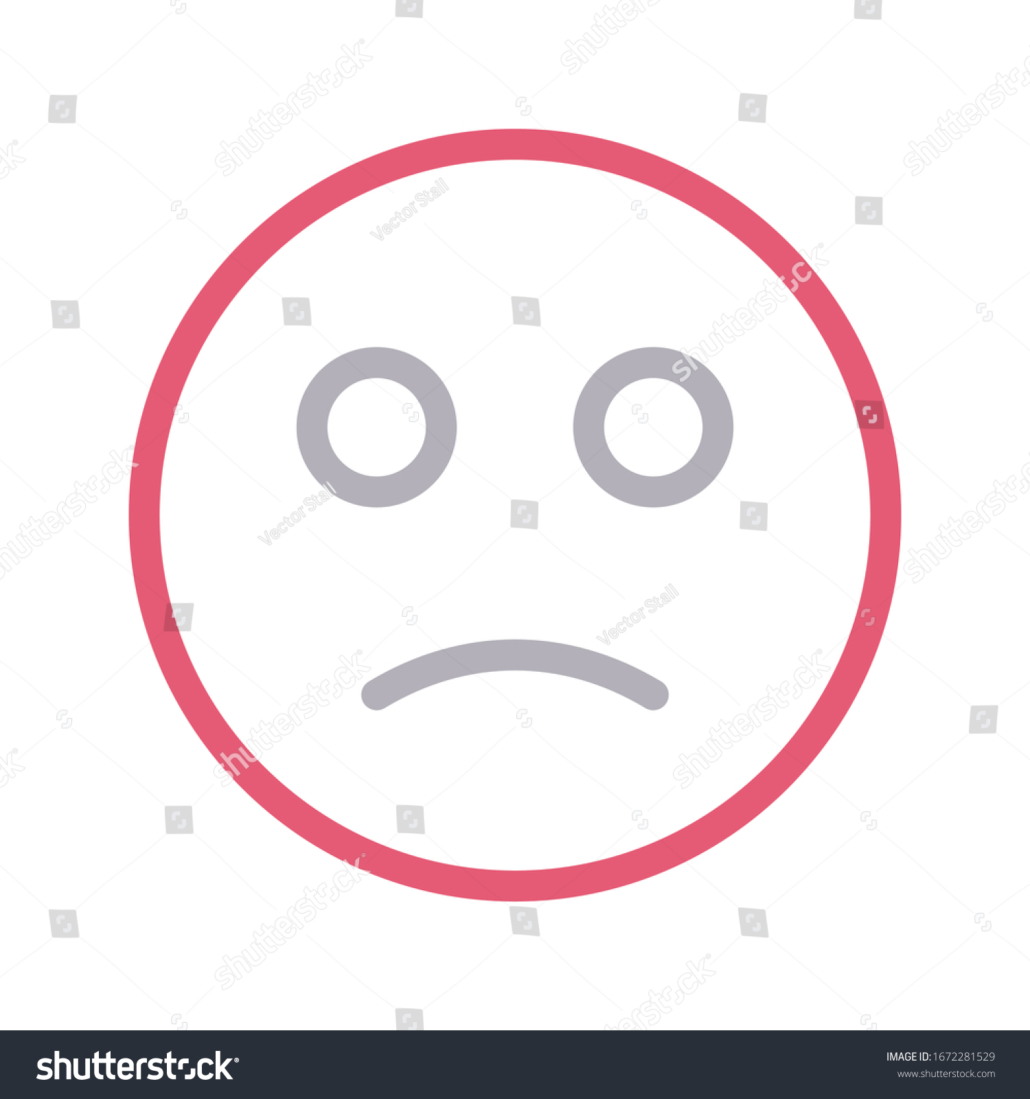 Sad Vector Color Thin Icon Stock Vector (Royalty Free) 1672281529 ...
