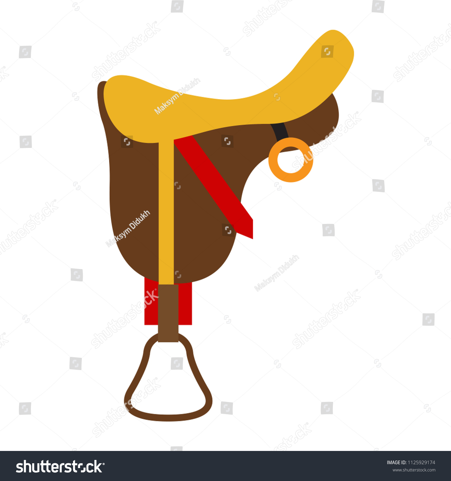 Saddle Icon White Background Vector Illustration: vetor stock (livre de ...