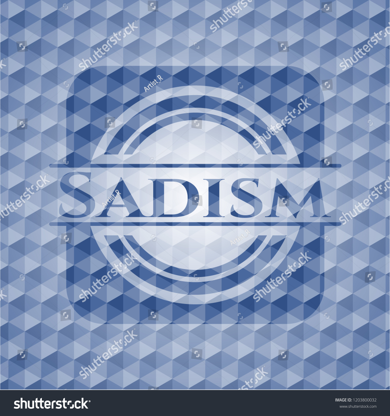 Sadism Blue Emblem Geometric Pattern Background Stock Vector (Royalty ...