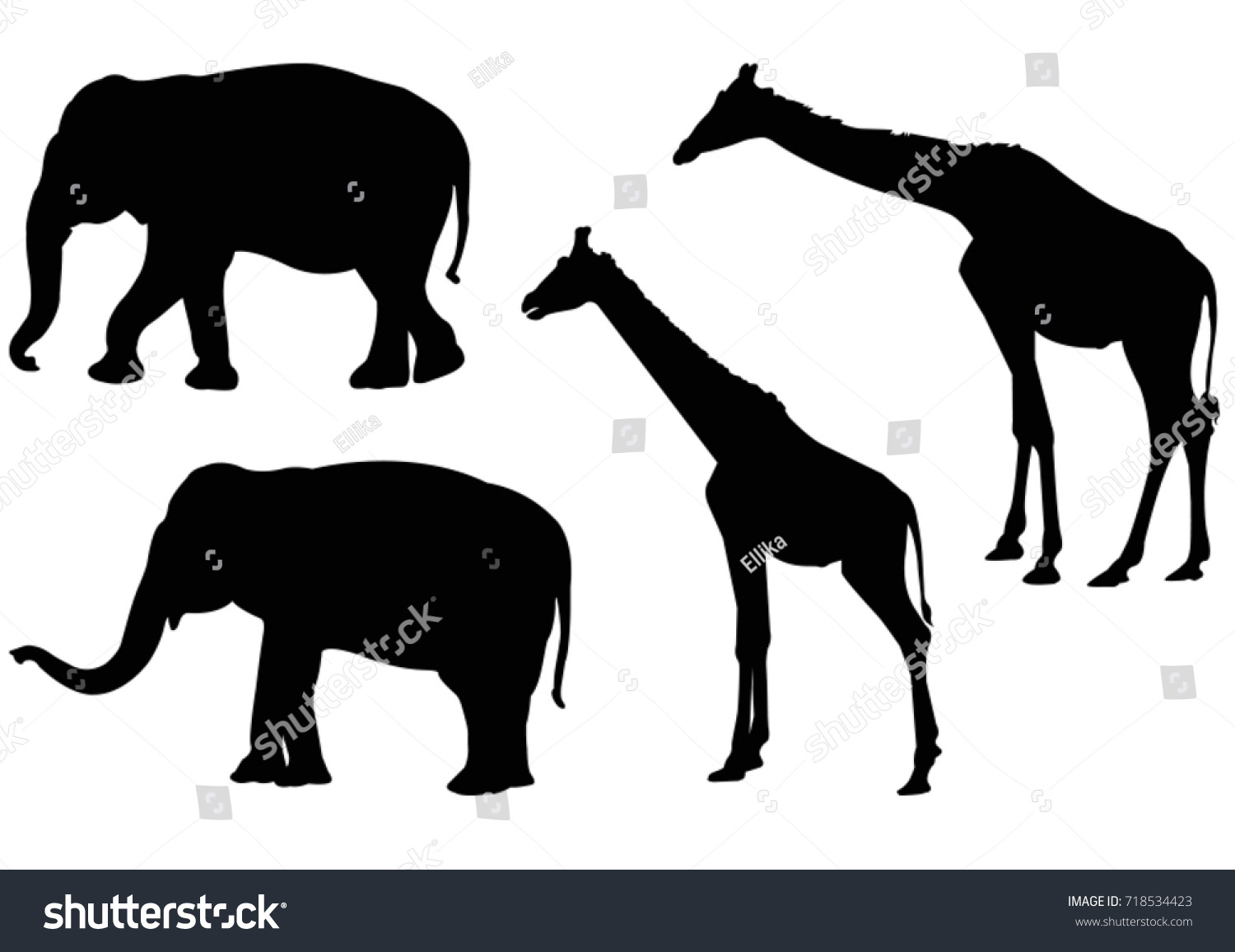 Safari Animals Vector Illustration Stock Vector (Royalty Free) 718534423