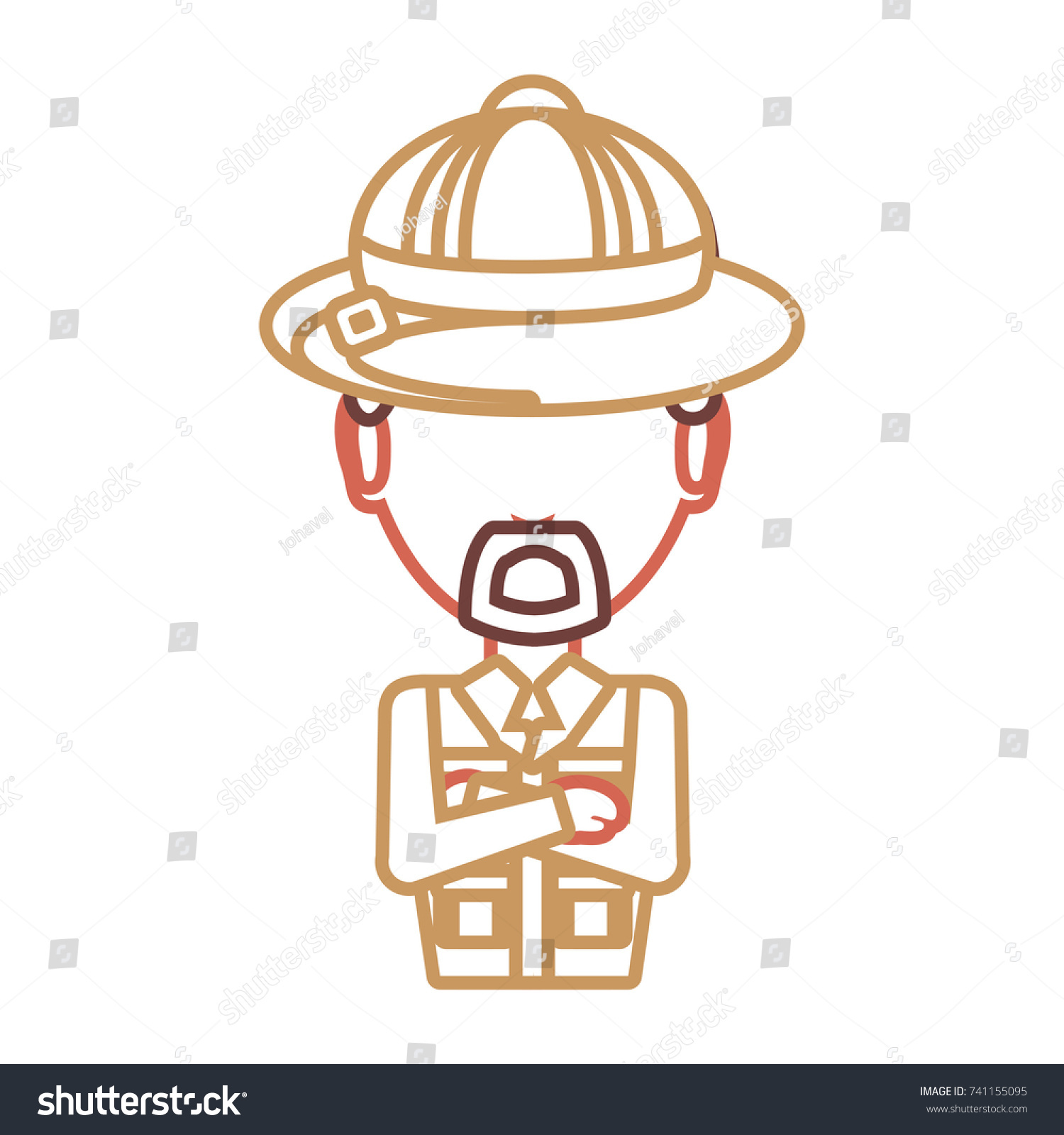 Safari Man Vector Illustration Stock Vector (Royalty Free) 741155095 ...