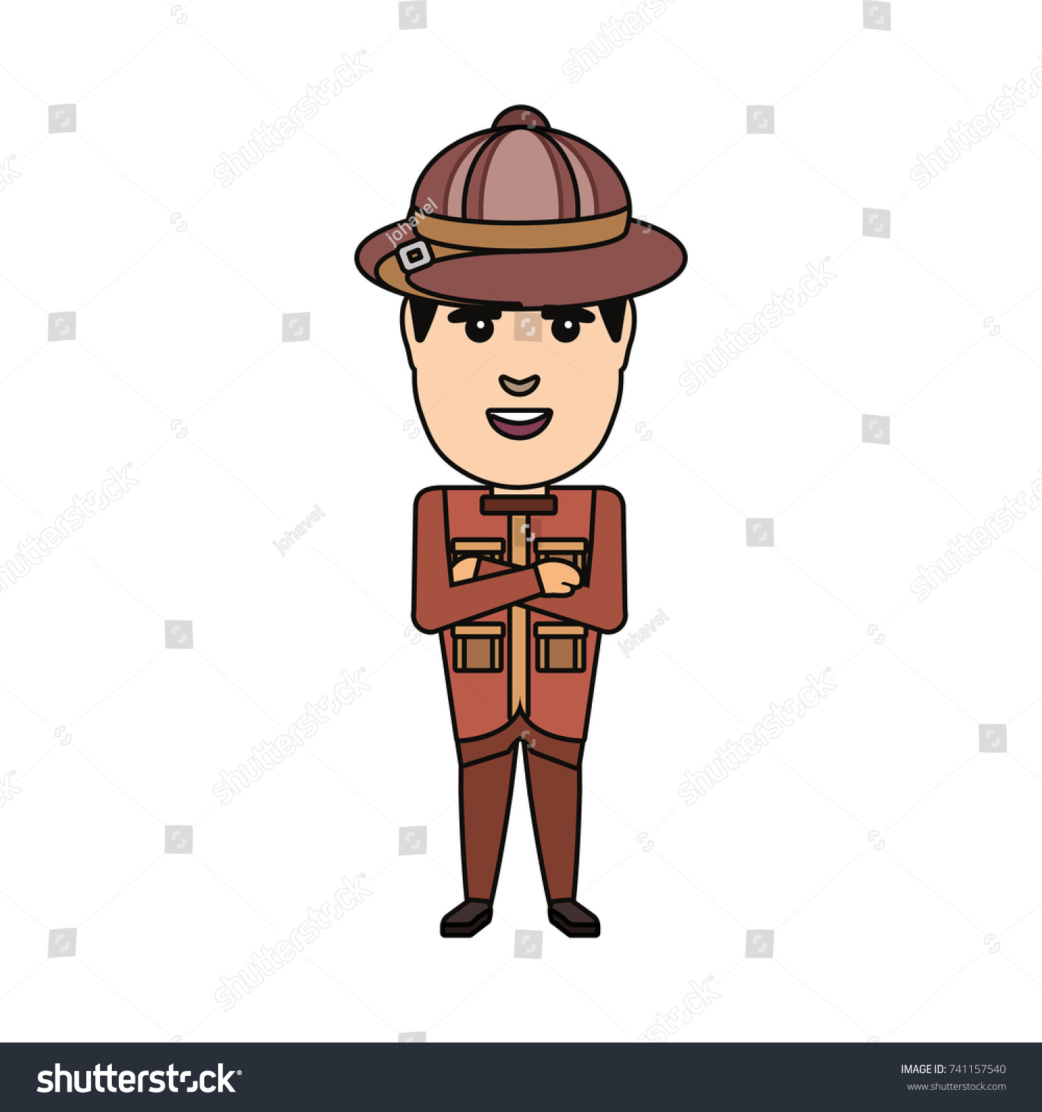 Safari Man Vector Illustration Stock Vector (Royalty Free) 741157540