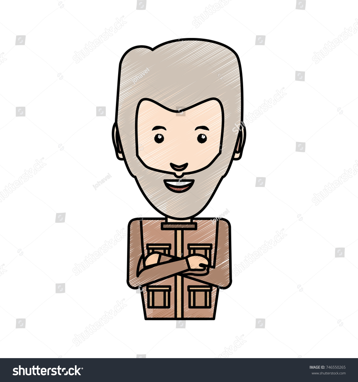 Safari Man Vector Illustration Stock Vector (Royalty Free) 746550265 ...