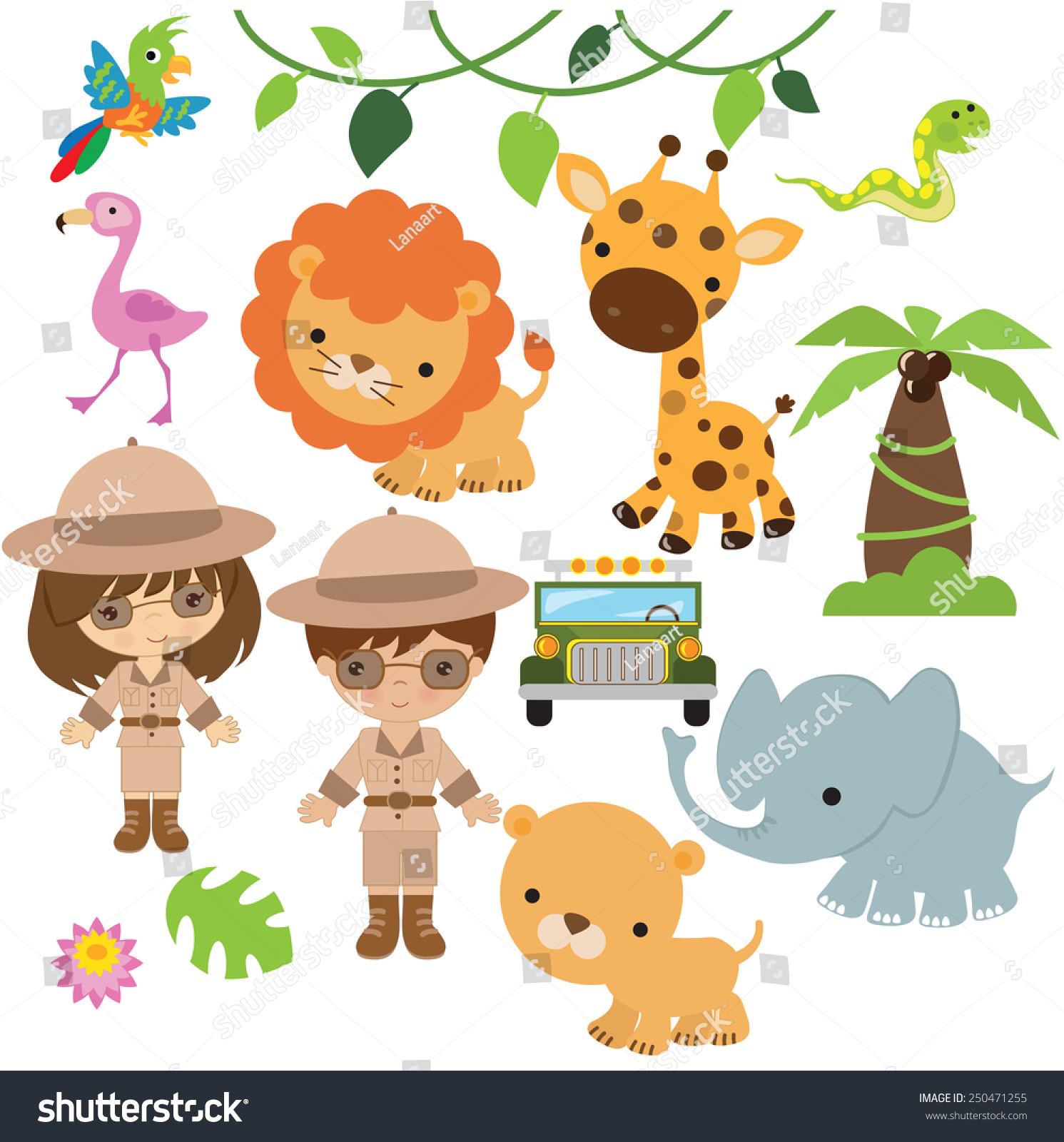 Safari Vector Illustration Stock Vector (Royalty Free) 250471255 ...