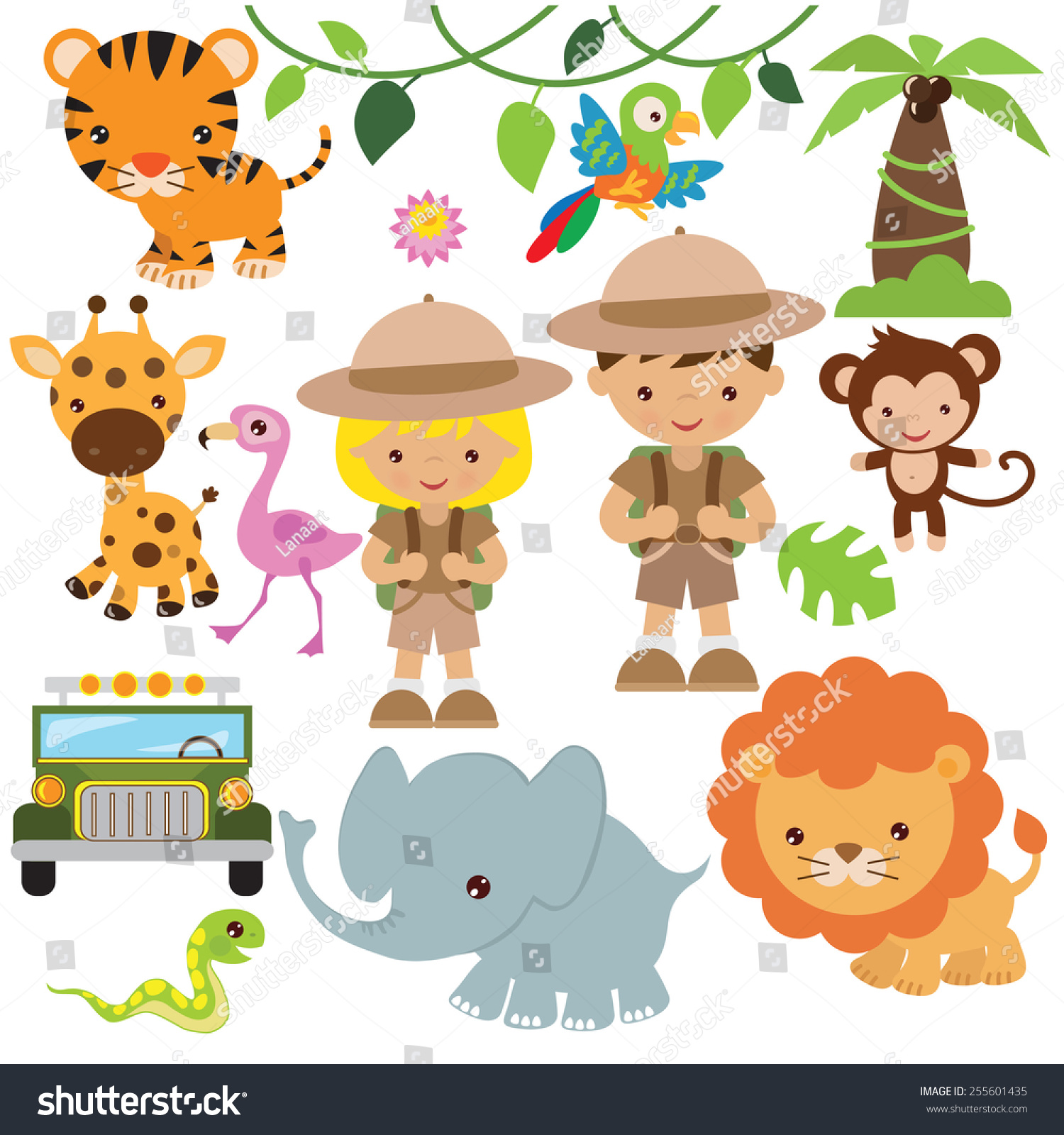 Safari Vector Illustration Stock Vector (Royalty Free) 255601435