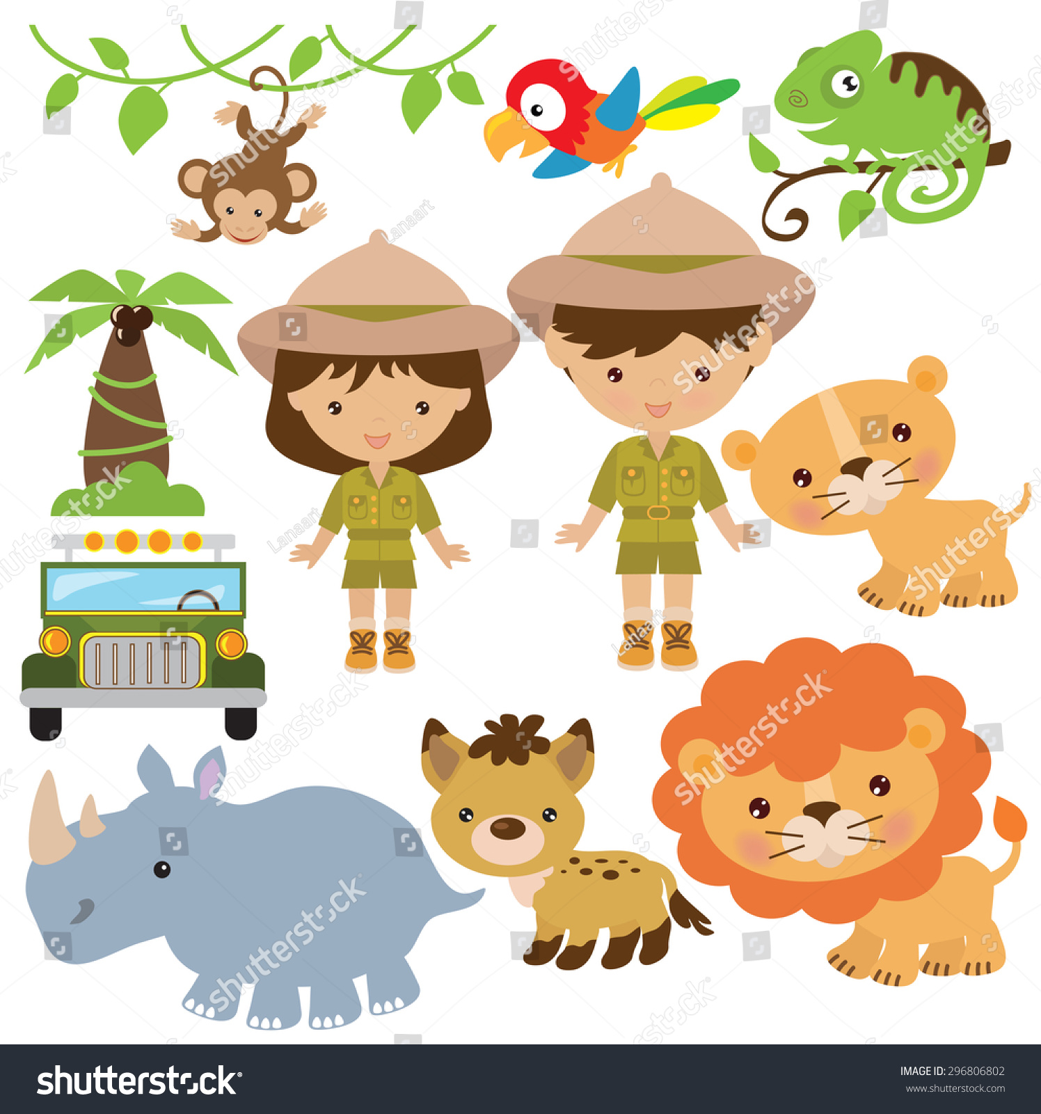 Safari Vector Illustration Stock Vector (Royalty Free) 296806802