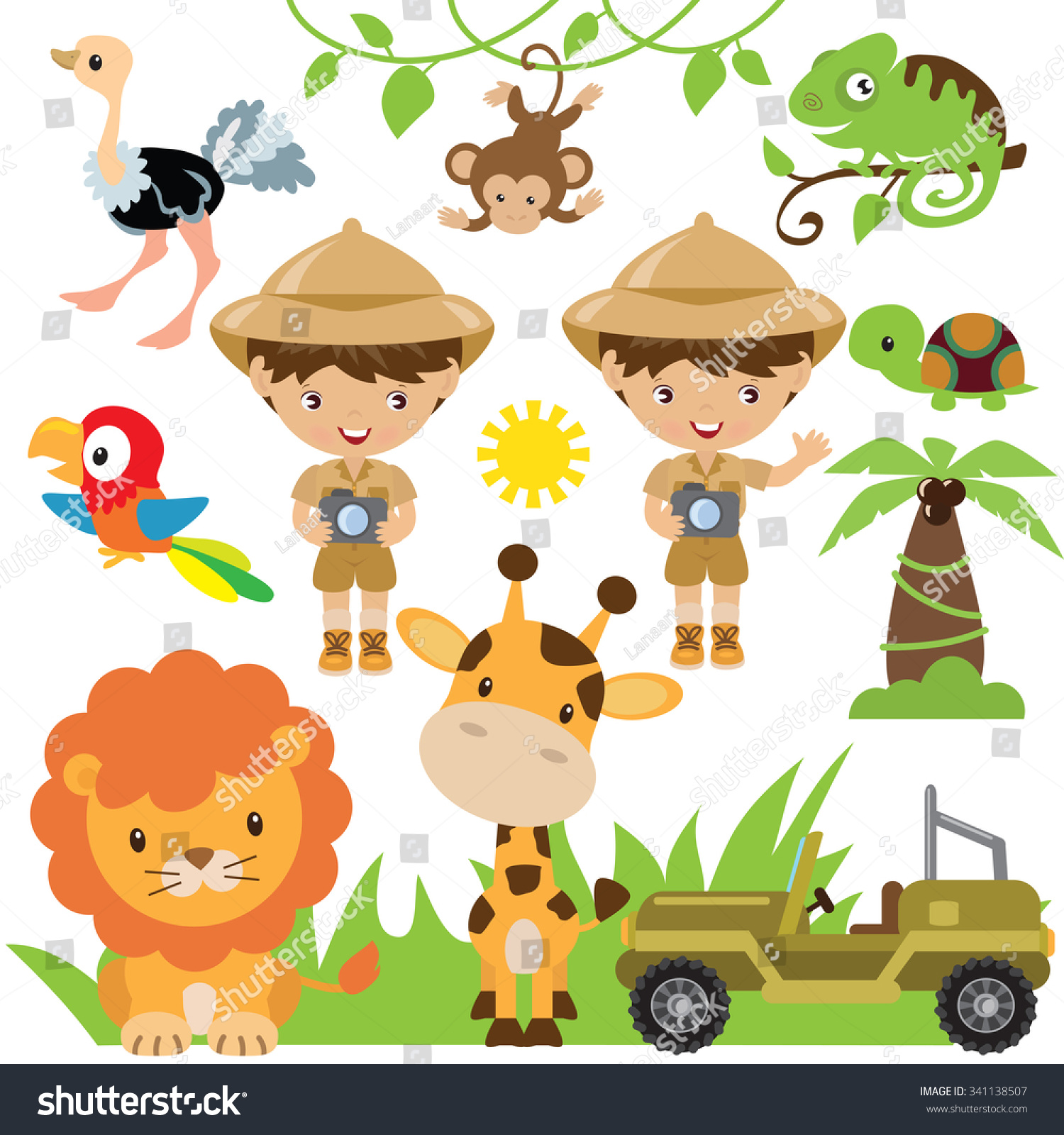 Safari Vector Illustration Stock Vector (Royalty Free) 341138507