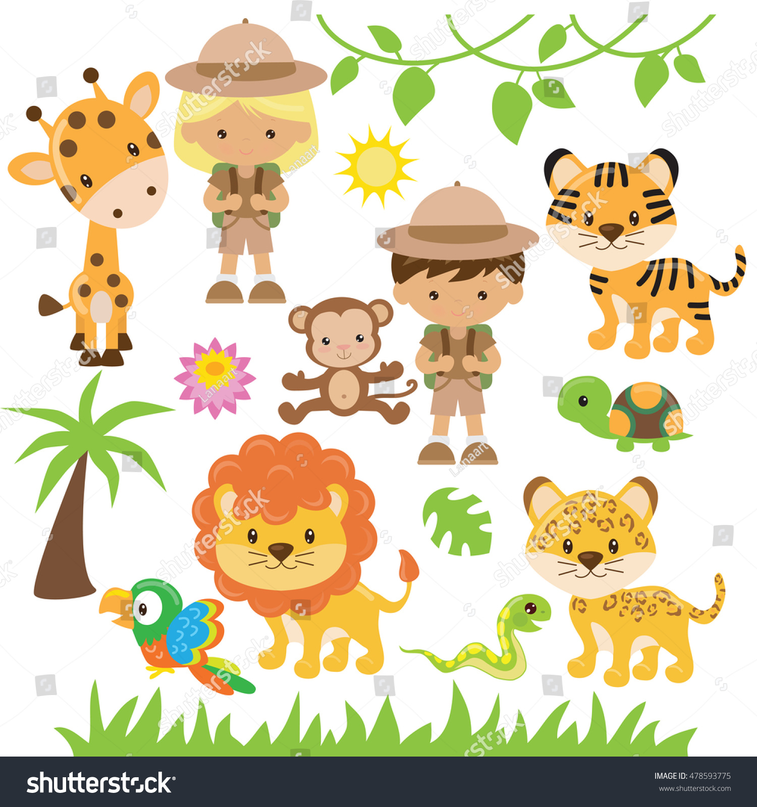 Safari Vector Illustration Stock Vector 478593775 - Shutterstock