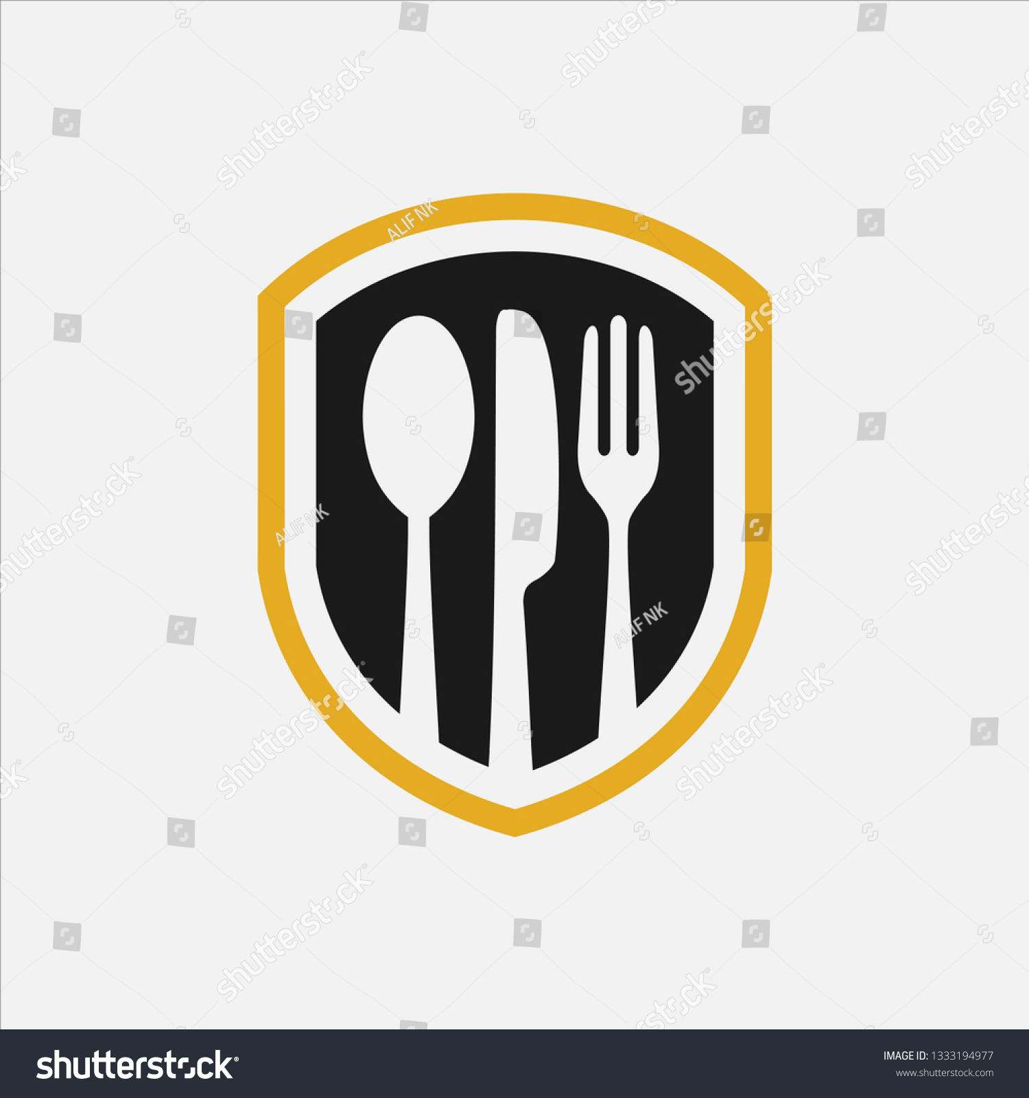 Safe Food Shield Logo Stock Vector (Royalty Free) 1333194977