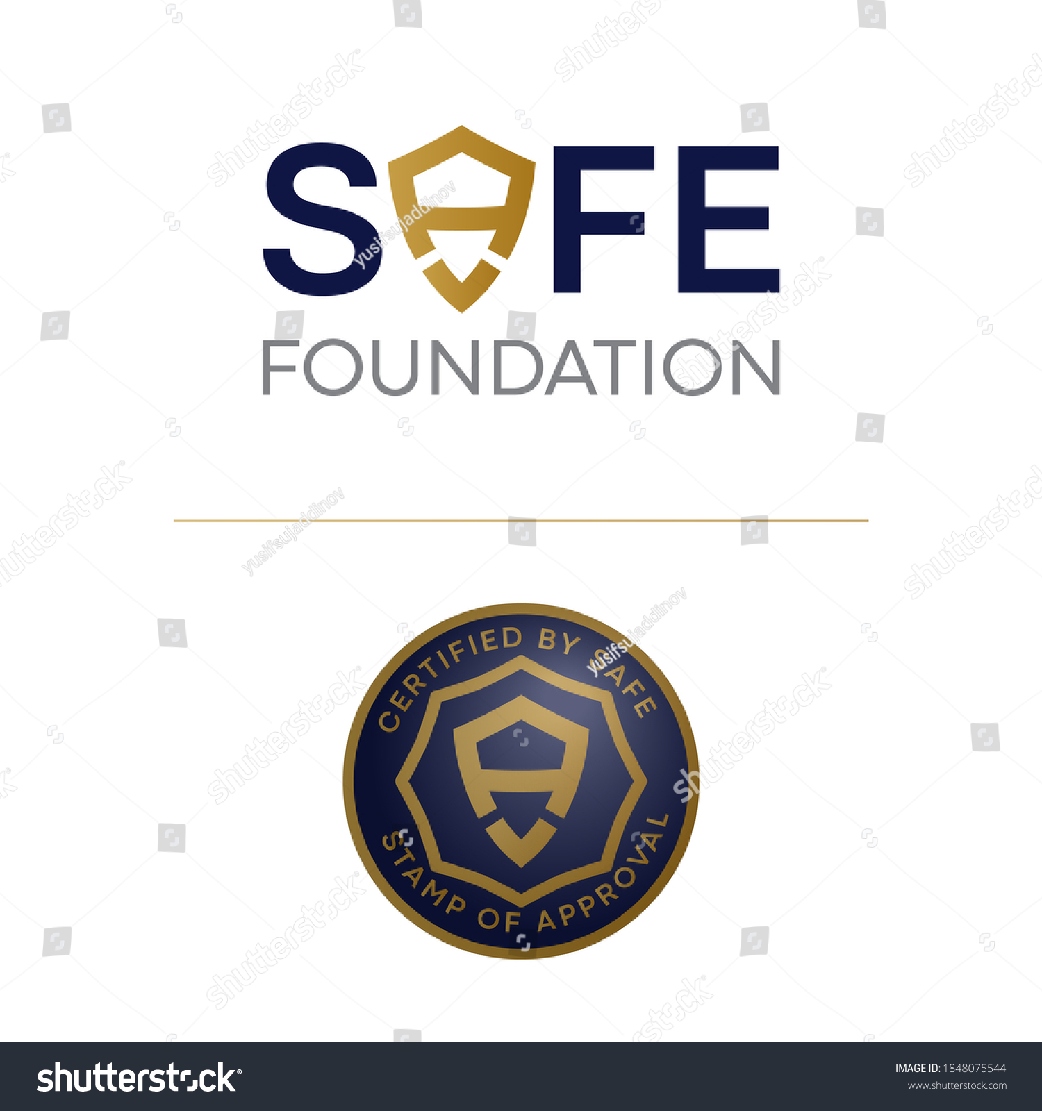 Safe Foundation Logo Use Stock Vector (Royalty Free) 1848075544
