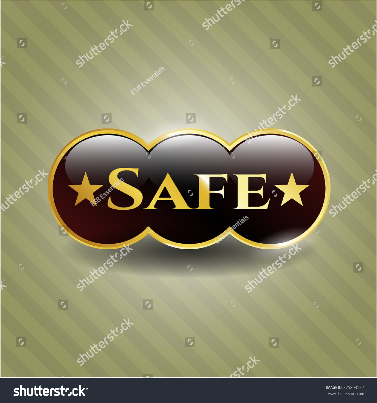 Safe Golden Emblem Stock Vector (Royalty Free) 375893182 | Shutterstock