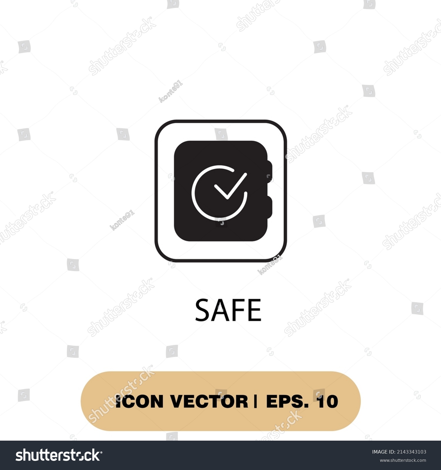 Safe Icons Symbol Vector Elements Infographic Stock Vector (Royalty ...