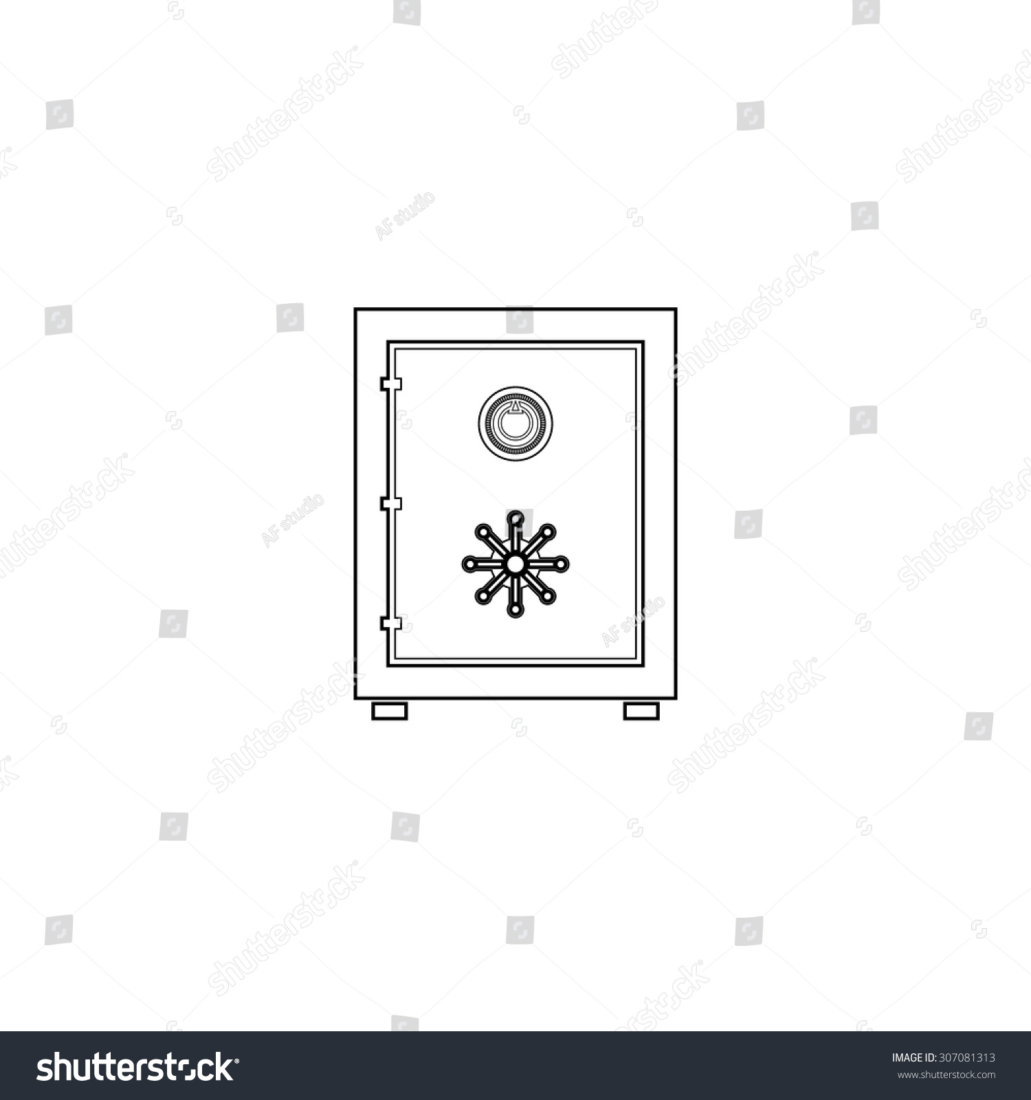 Safe Outline Black Simple Vector Pictogram Stock Vector (Royalty Free ...