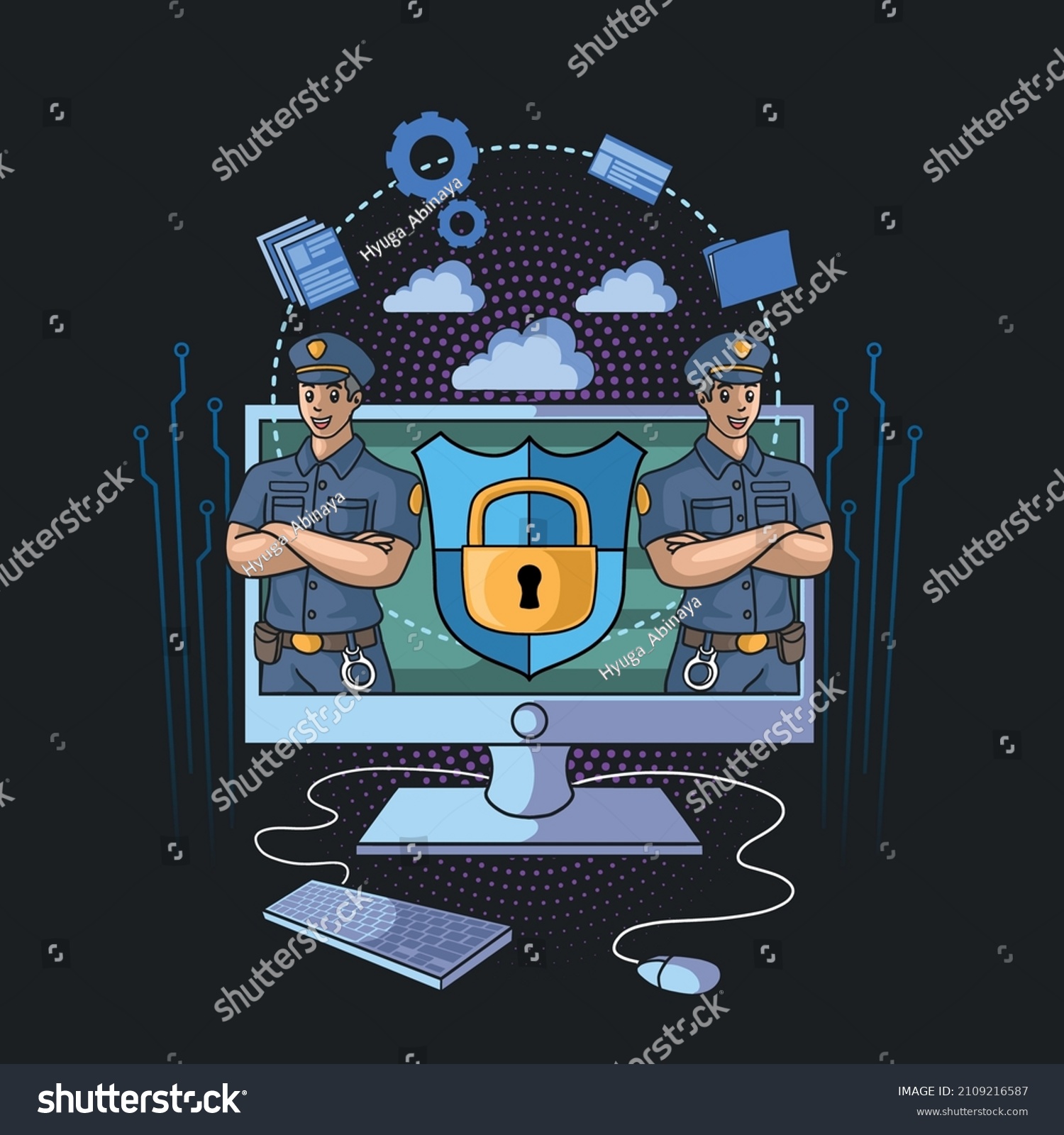 Safe Security Cyber Computer Online Digital Stock Vector (Royalty Free ...