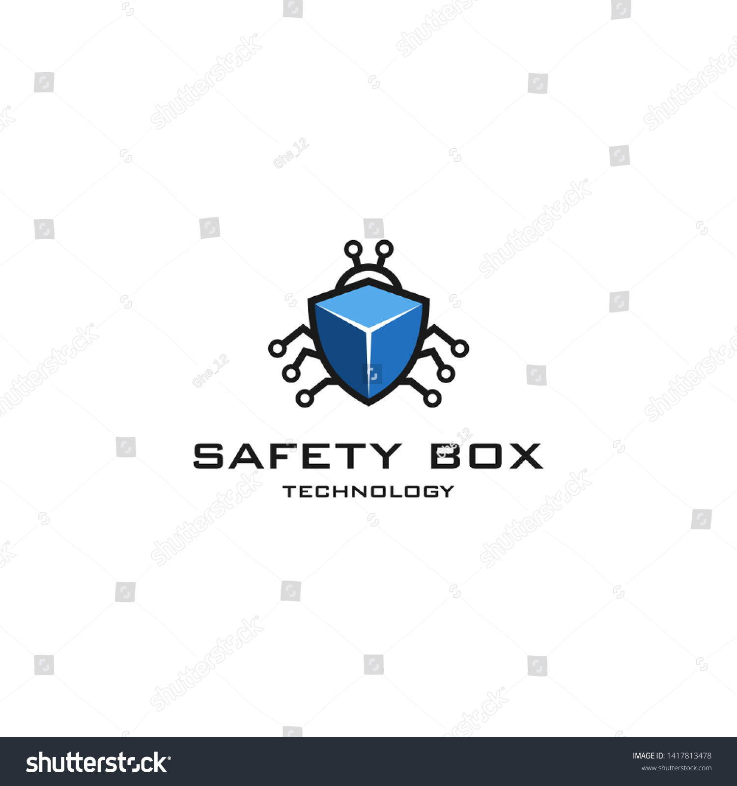 Safety Box Technology Logo Designs Stock Vector (Royalty Free) 1417813478