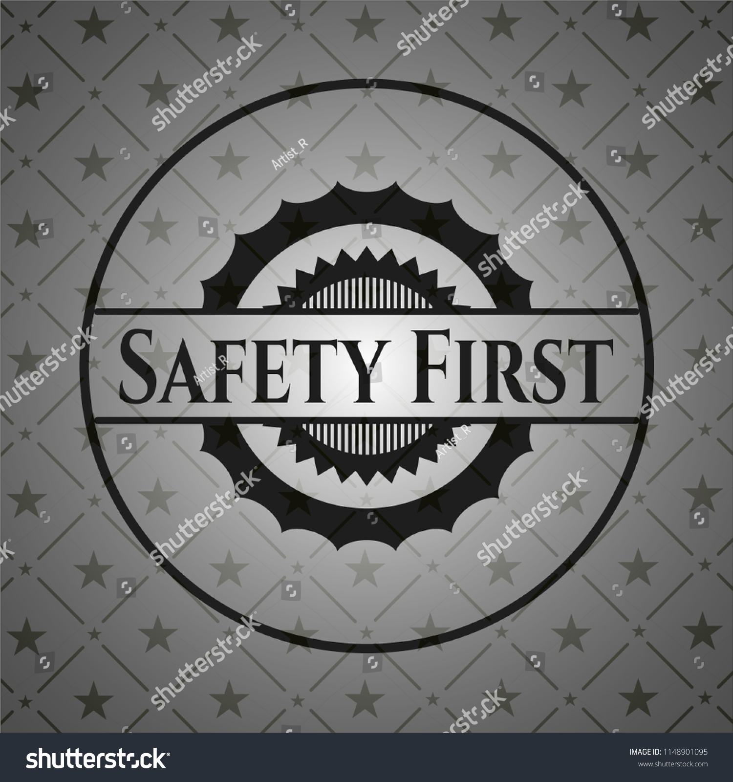 Safety First Black Emblem Stock Vector (Royalty Free) 1148901095 ...