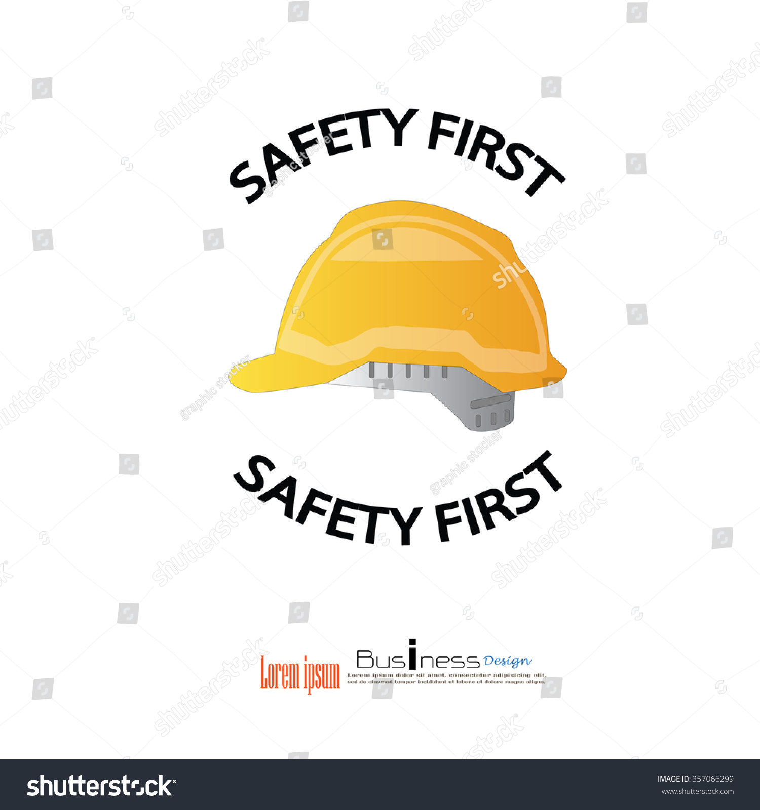 Safety First Conceptsafety Firstsafety Hatvector Illustrator Stock ...