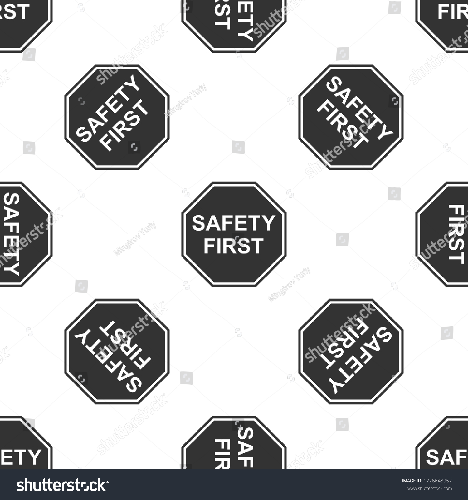 Safety First Octagonal Shape Icon Seamless Stock Vector (Royalty Free ...