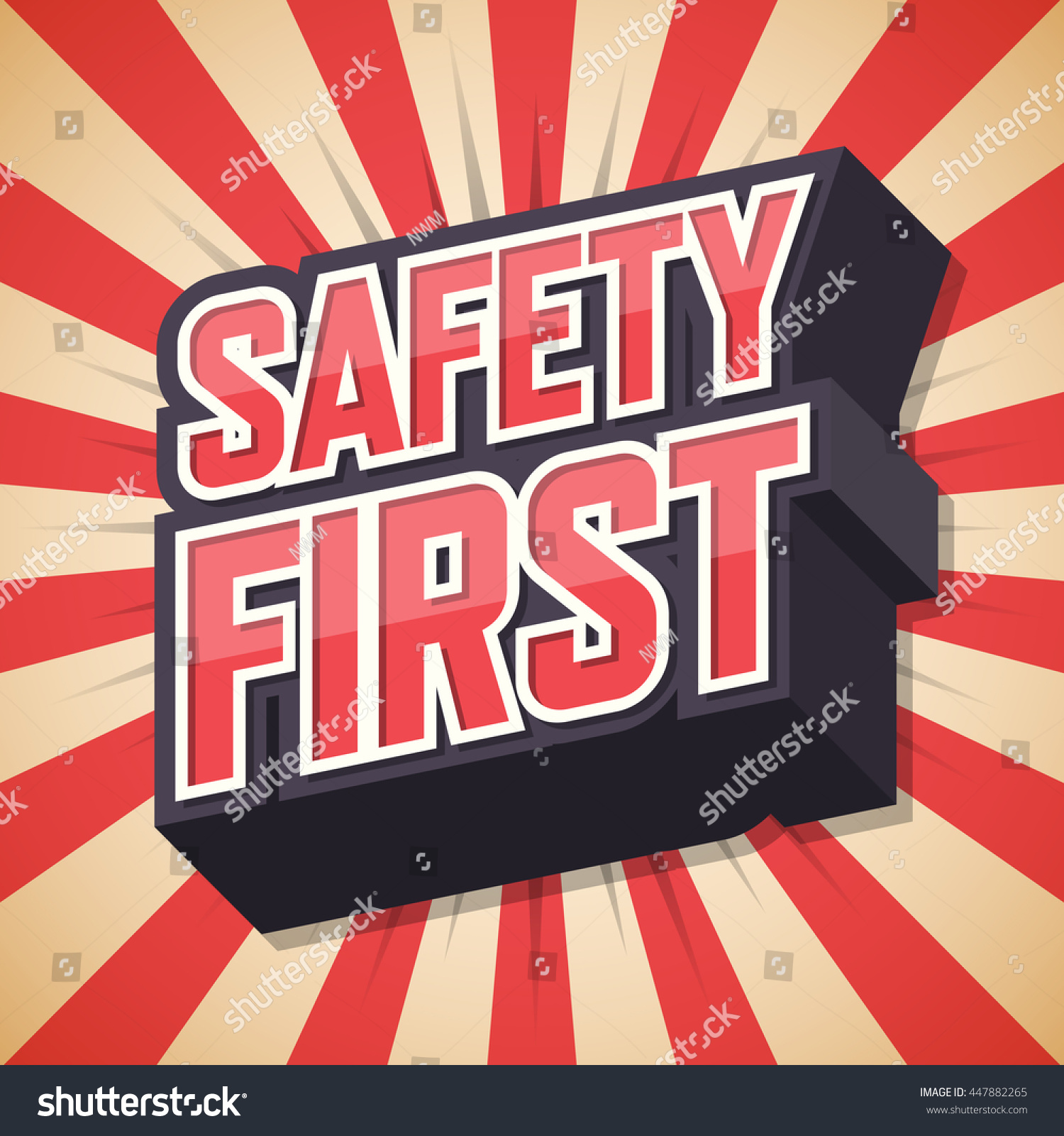 Safety First Poster Speech Bubble Vector 스톡 벡터(로열티 프리) 447882265 ...