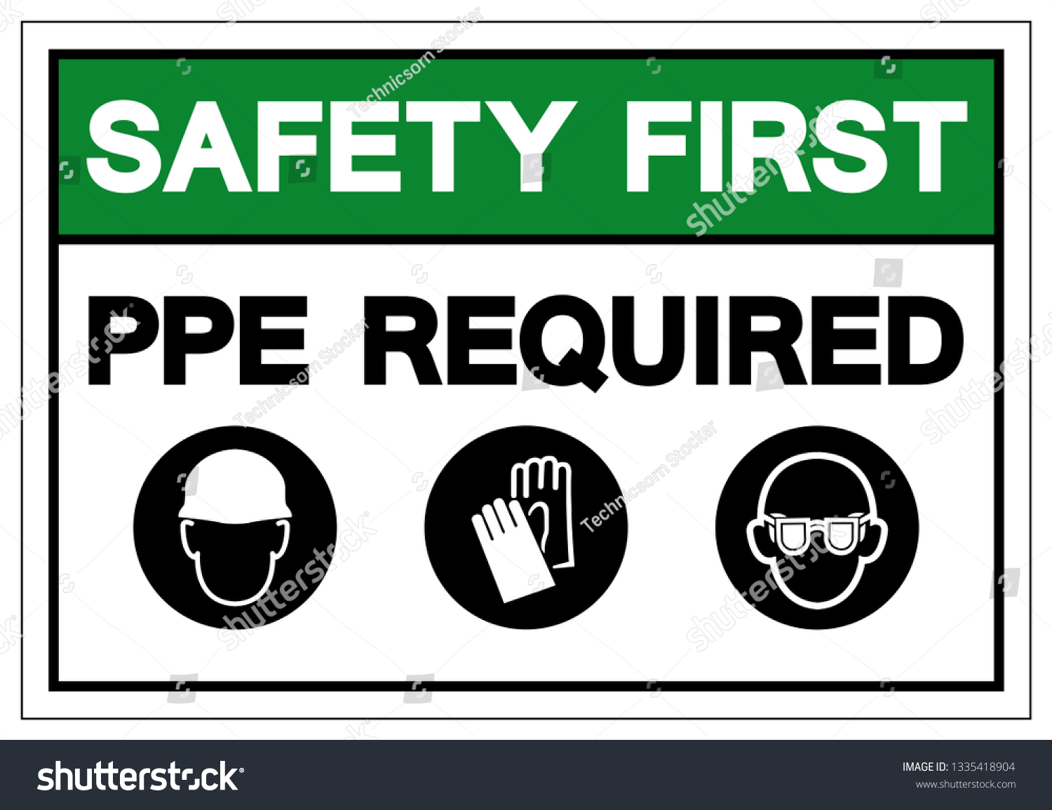 Safety First Ppe Required Symbol Sign: Stock-Vektorgrafik (Lizenzfrei ... Safety First Ppe Required Symbol Sign: Stock-Vektorgrafik (Lizenzfrei ...