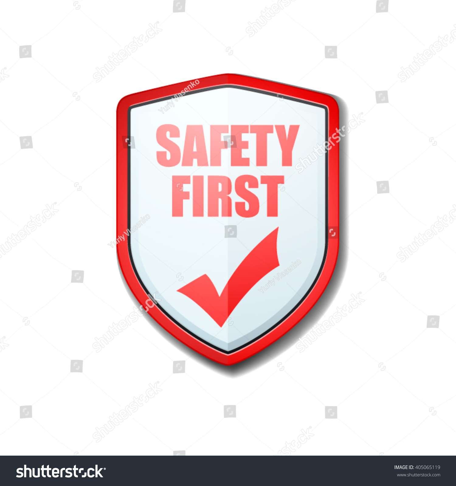 Safety First Shield Sign Stock Vector (Royalty Free) 405065119