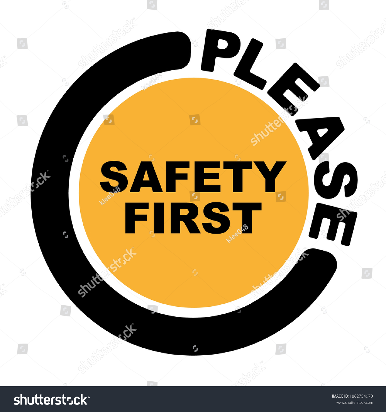 Safety First Sign Vector Icon Stock Vector (Royalty Free) 1862754973 ...