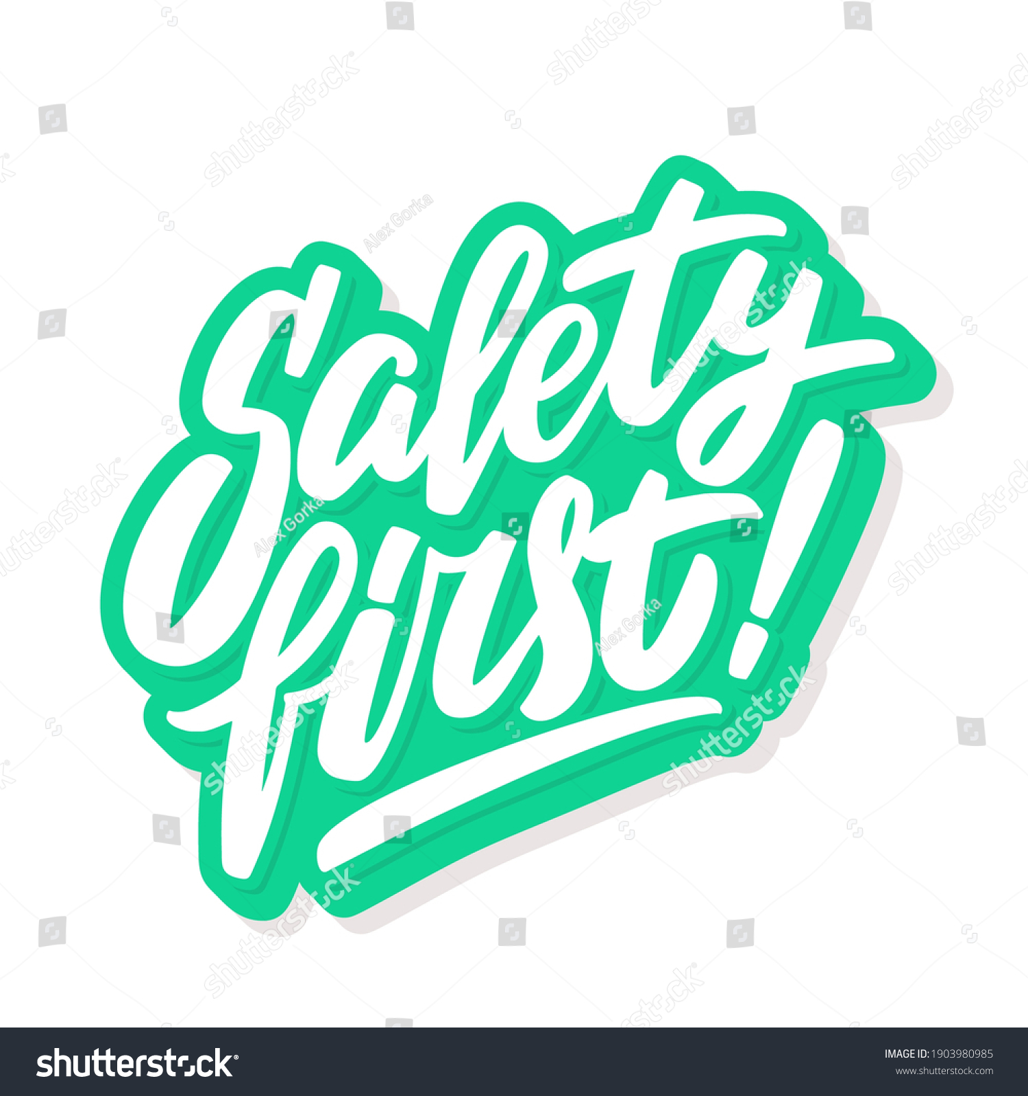 Safety First Vector Lettering Banner: เวกเตอร์สต็อก (ปลอดค่าลิขสิทธิ์ ...
