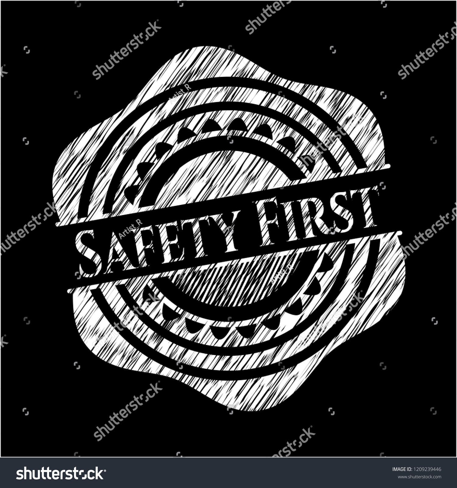 Safety First Chalkboard Texture Stock Vector (Royalty Free) 1209239446