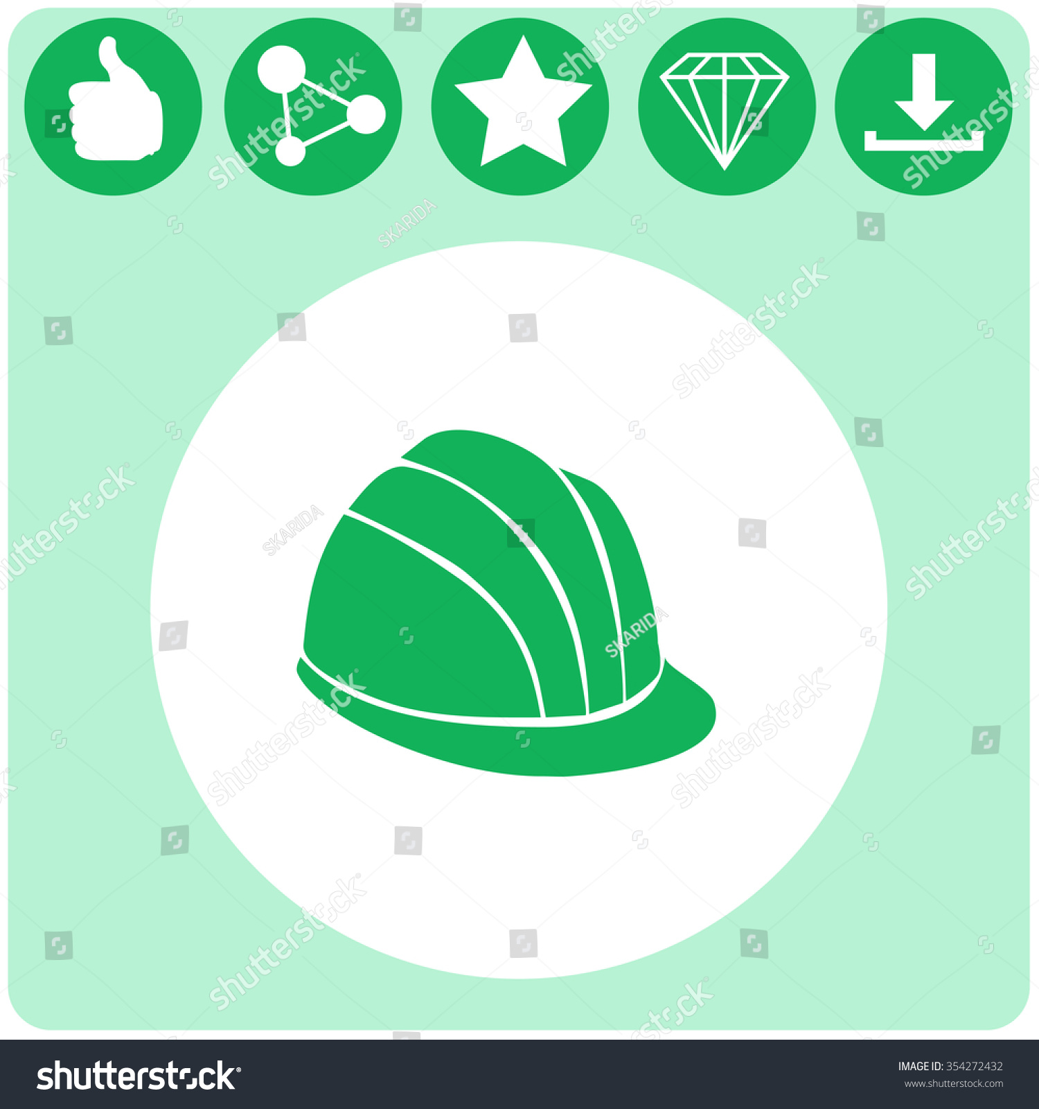 Safety Hard Hat Vector Icon Stock Vector (Royalty Free) 354272432