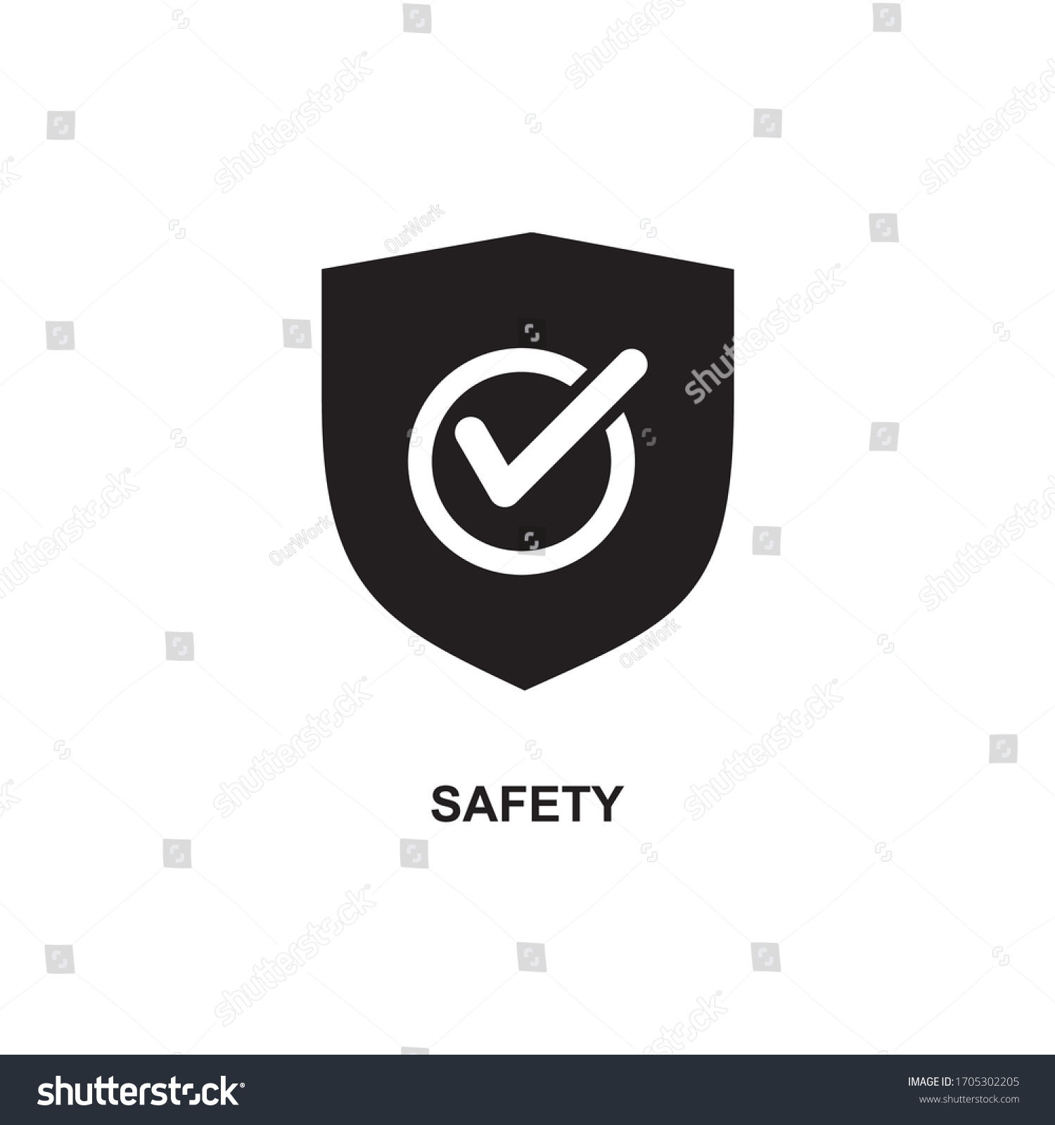 Safety Icon Shield Icon Vector Stock Vector (Royalty Free) 1705302205