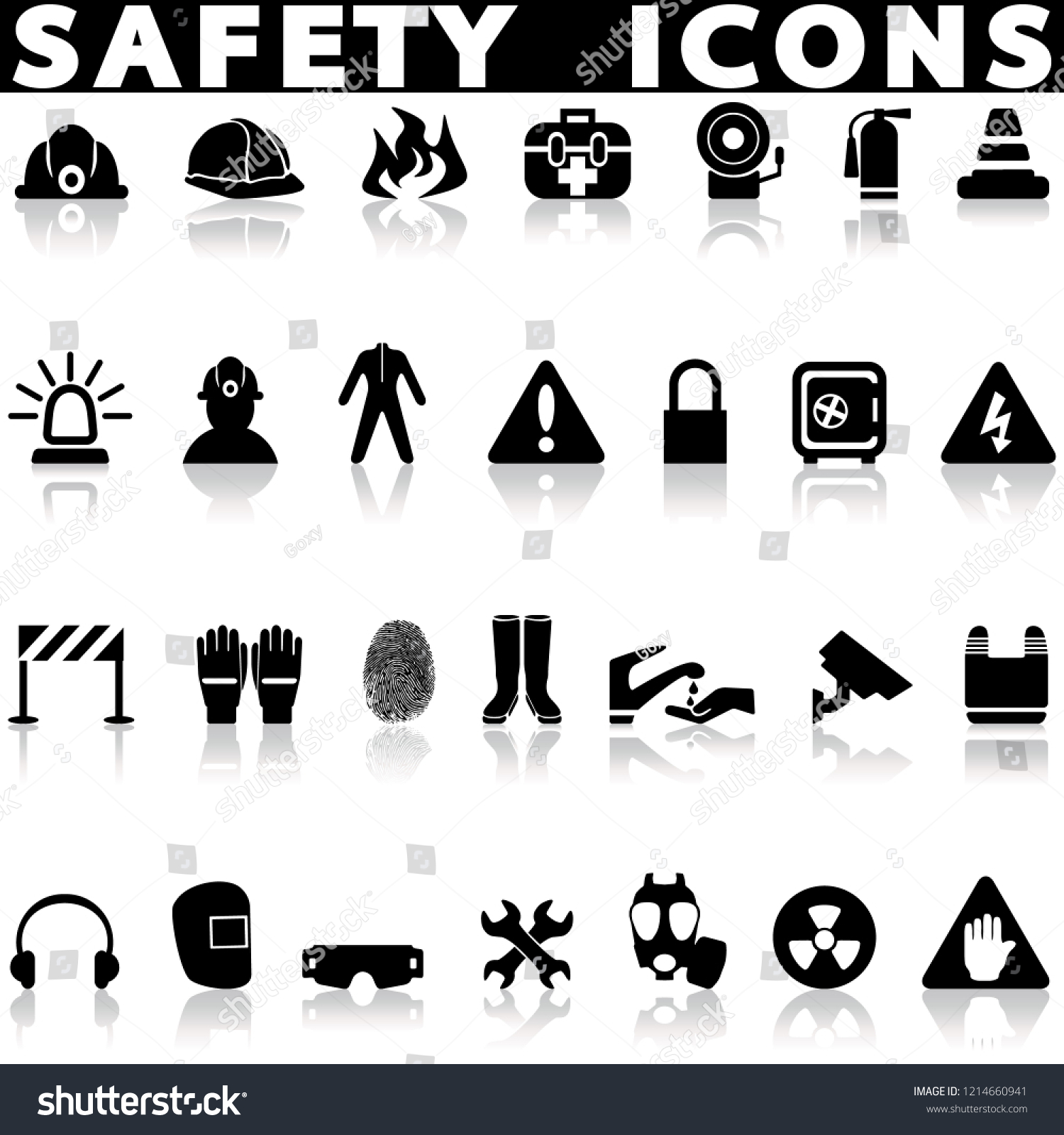 Safety Icons Set Stock Vector (Royalty Free) 1214660941 | Shutterstock