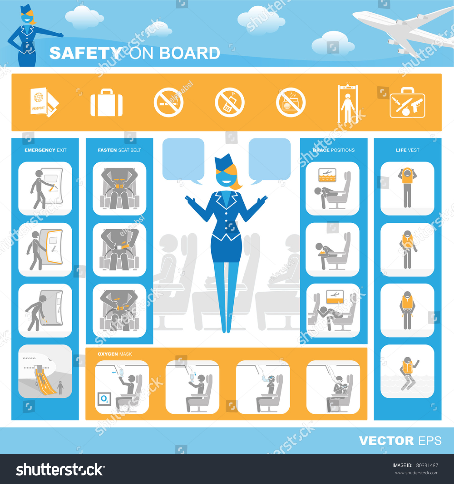 833 Plane safety instructions Images, Stock Photos & Vectors | Shutterstock